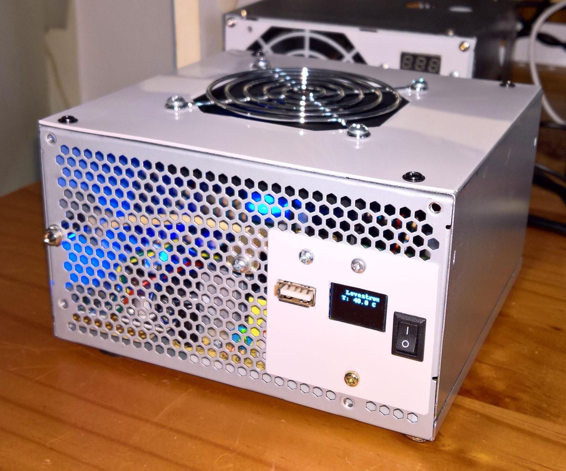 A Raspberry Pi PC-PSU Desktop Computer With Hard Disk, Fan, PSU and On ...