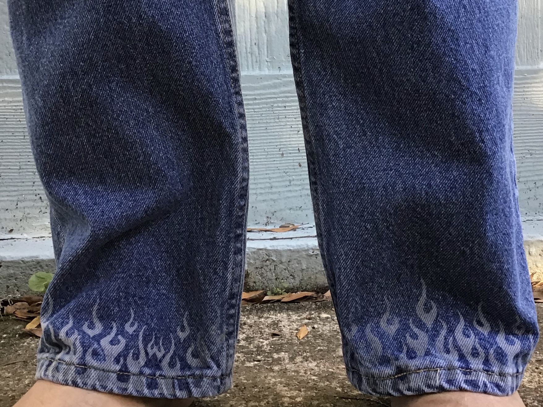 Laser Etched Flames on Denim Jeans : 10 Steps (with Pictures ...