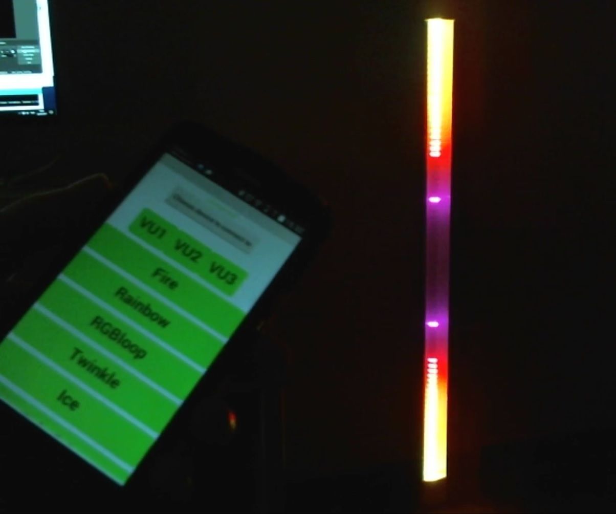120cm Neopixel LED Bar - 3x VU Meter + Other Light Effects - Arduino - Bluetooth : 10 Steps ...
