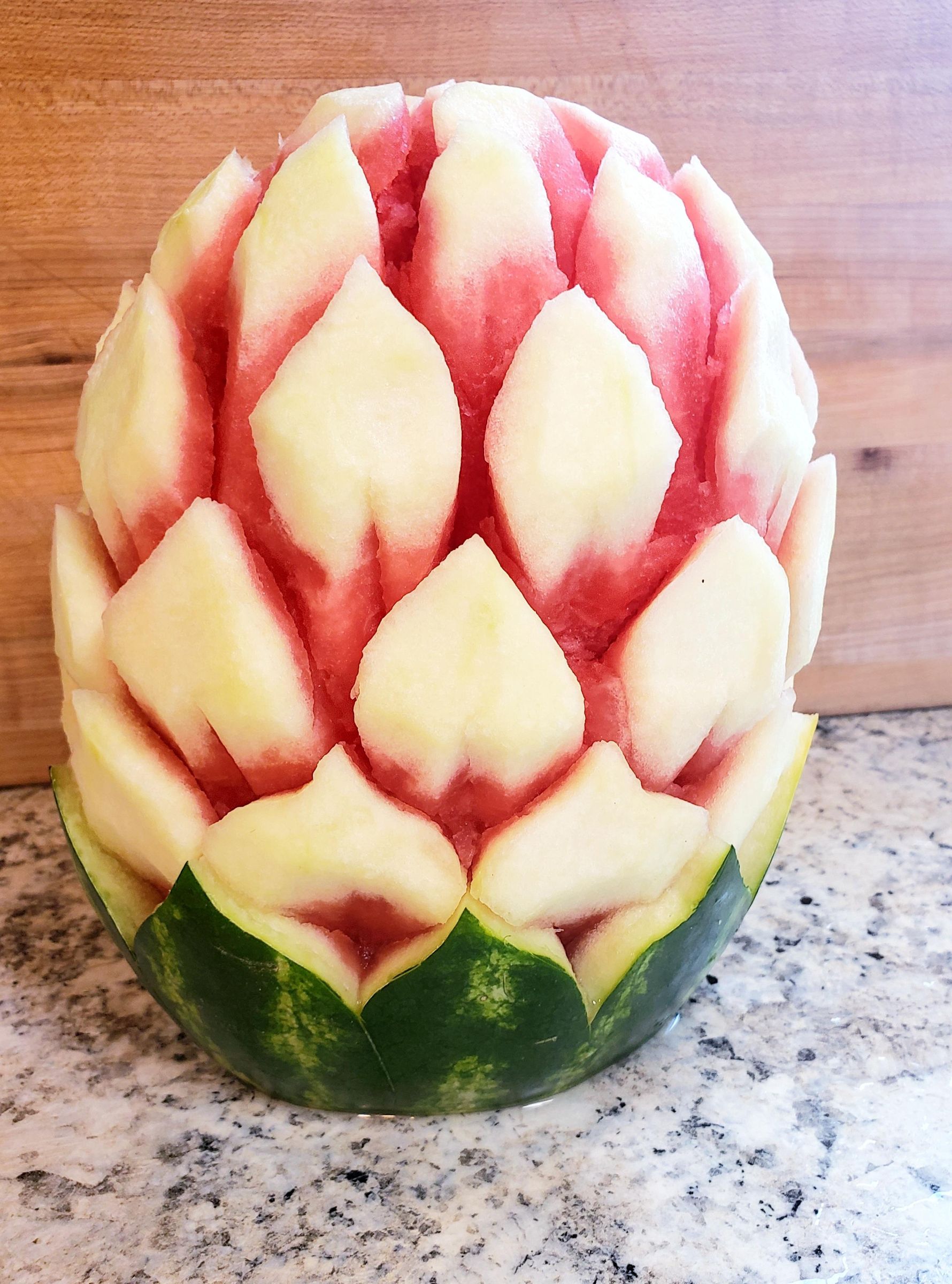 Watermelon Lotus Flower Carving! : 17 Steps (with Pictures) - Instructables