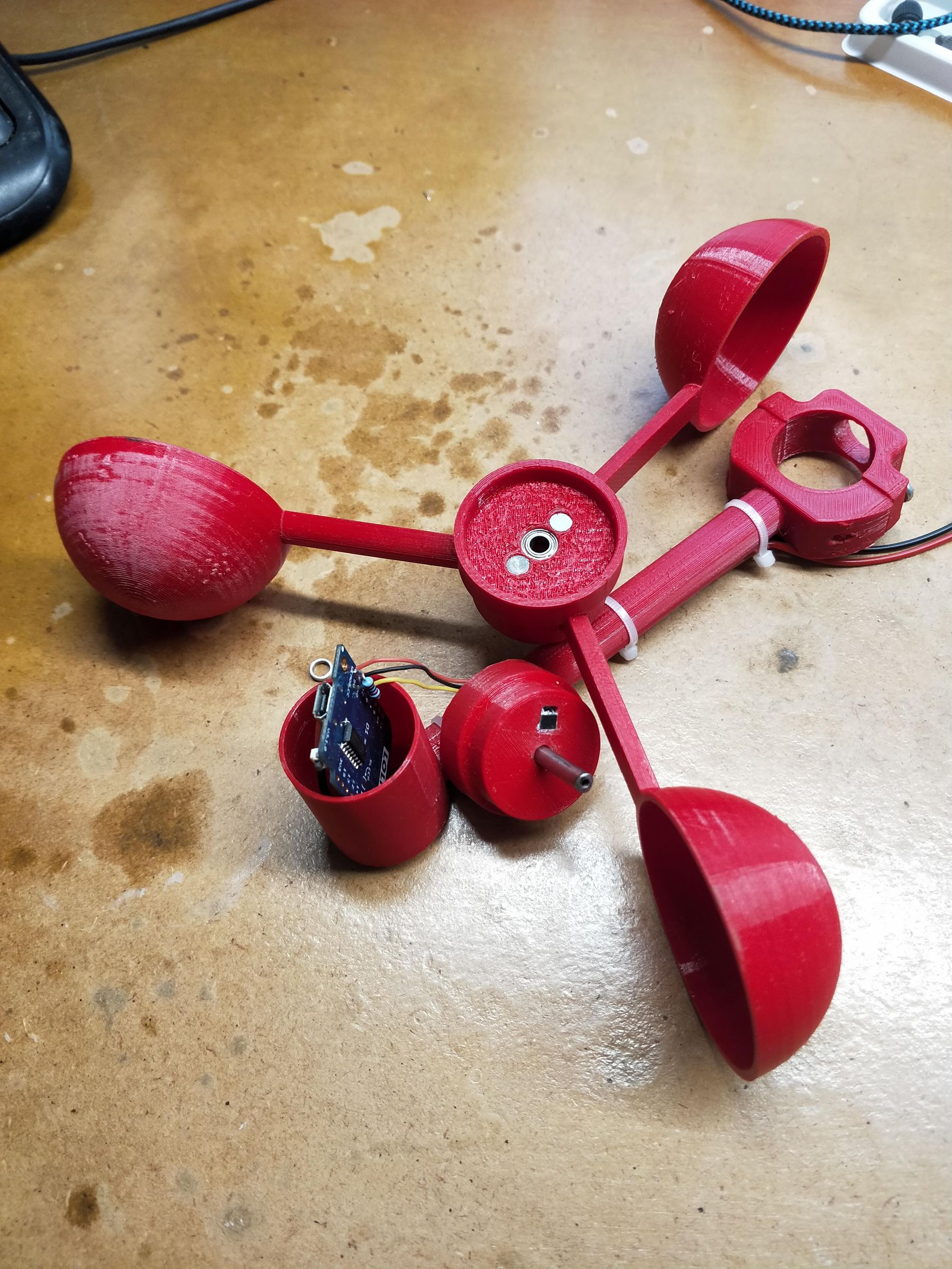 Anemometer, Windvane and Raingauge - 3D Printed and ESP8266 Enabled ...