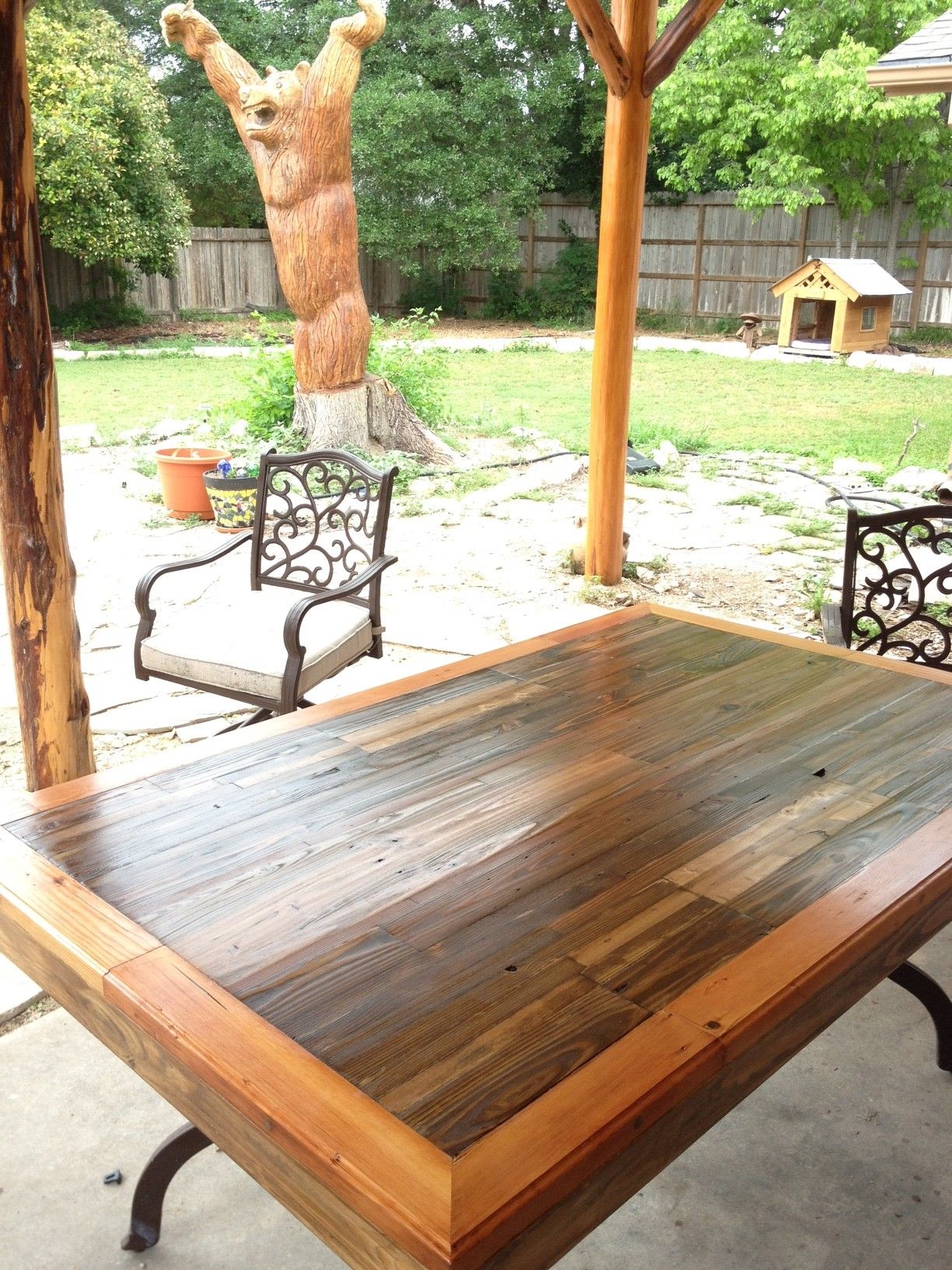 Patio Tabletop Made From Reclaimed Deck Wood : 4 Steps (with Pictures ...