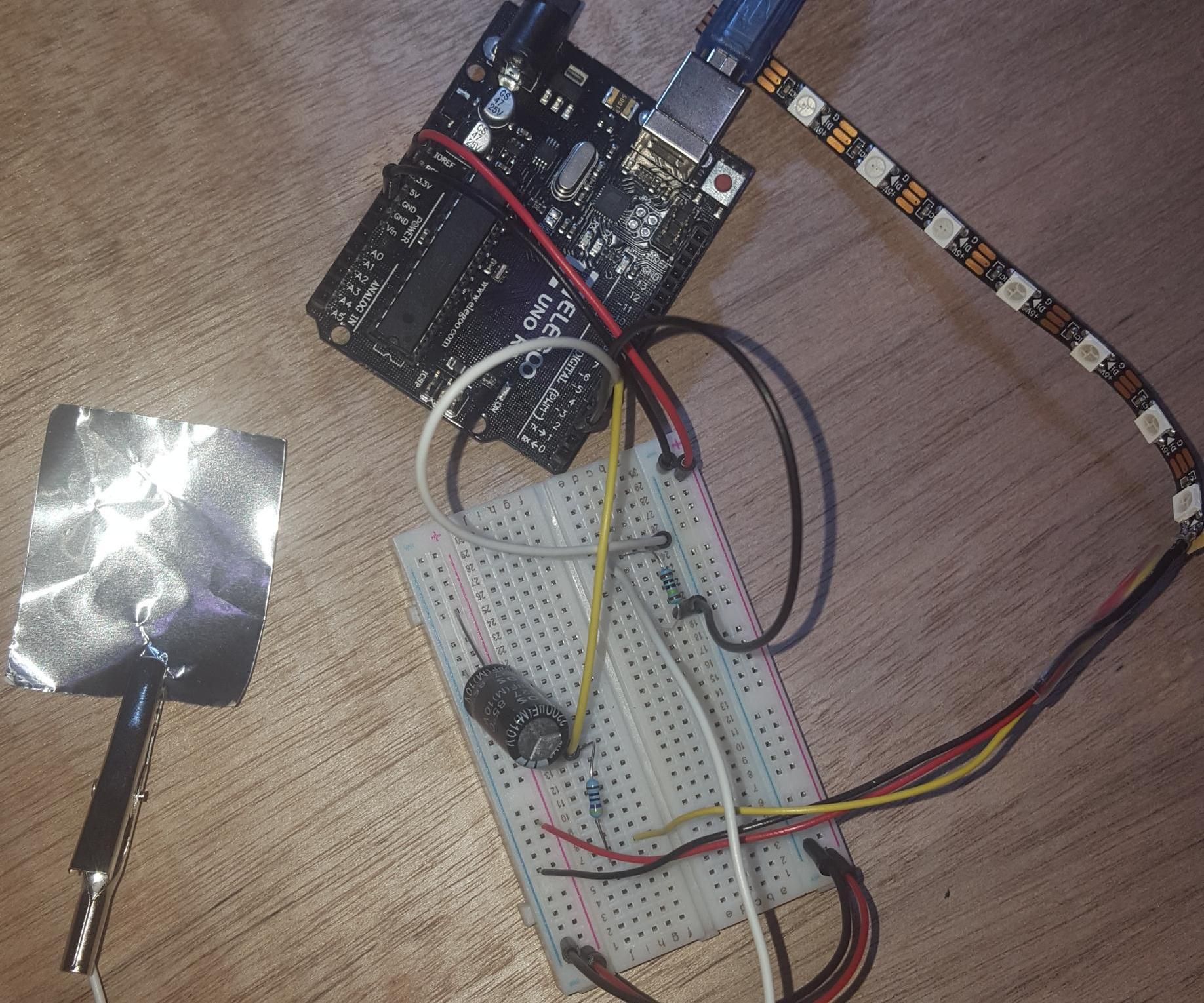 Capacitive Sensor to Turn on Neopixel LED's (w/ Arduino) : 4 Steps ...