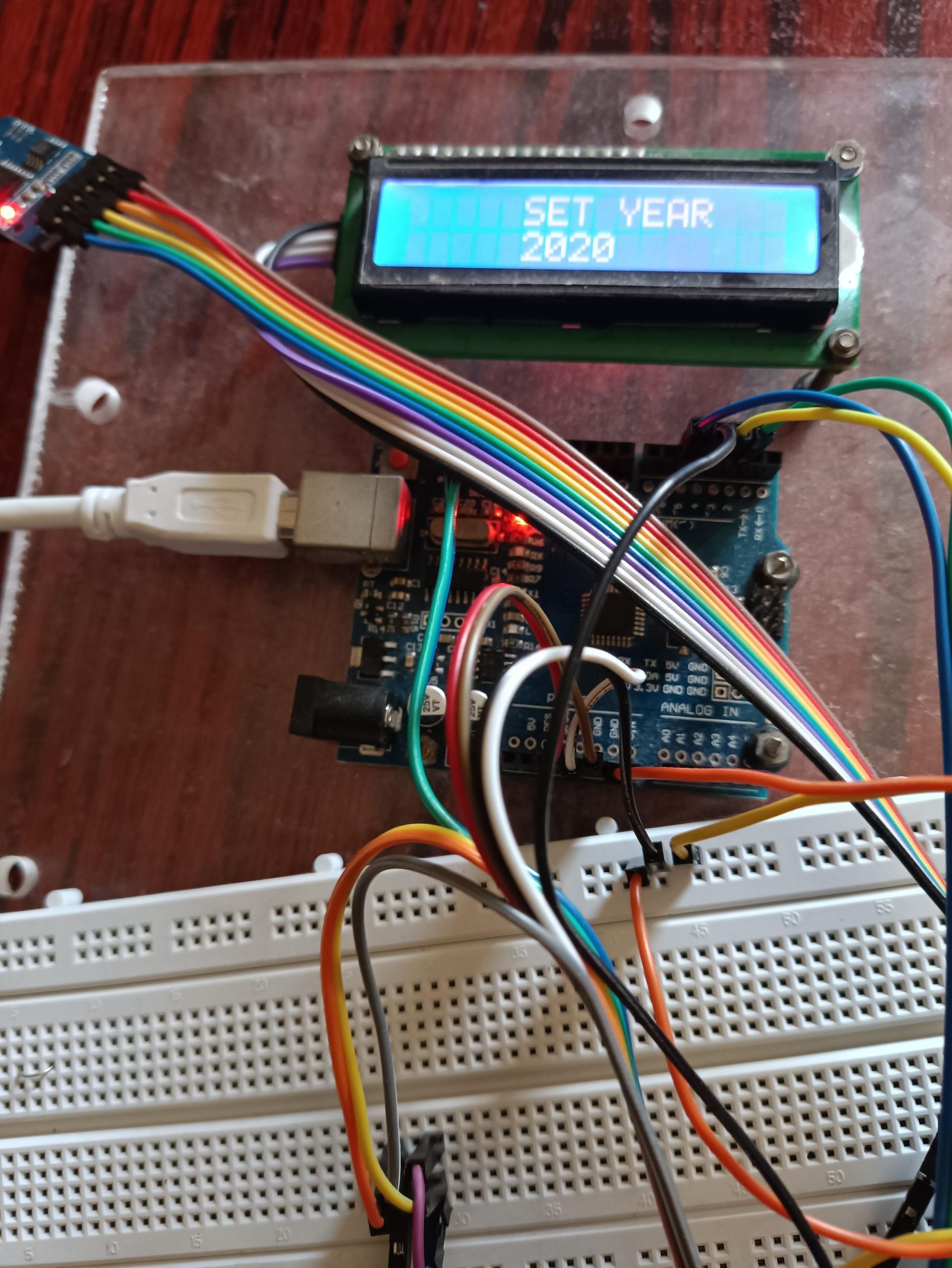 Arduino Uno Based Digital Clock, Calendar Cum Temperature Indicator ...