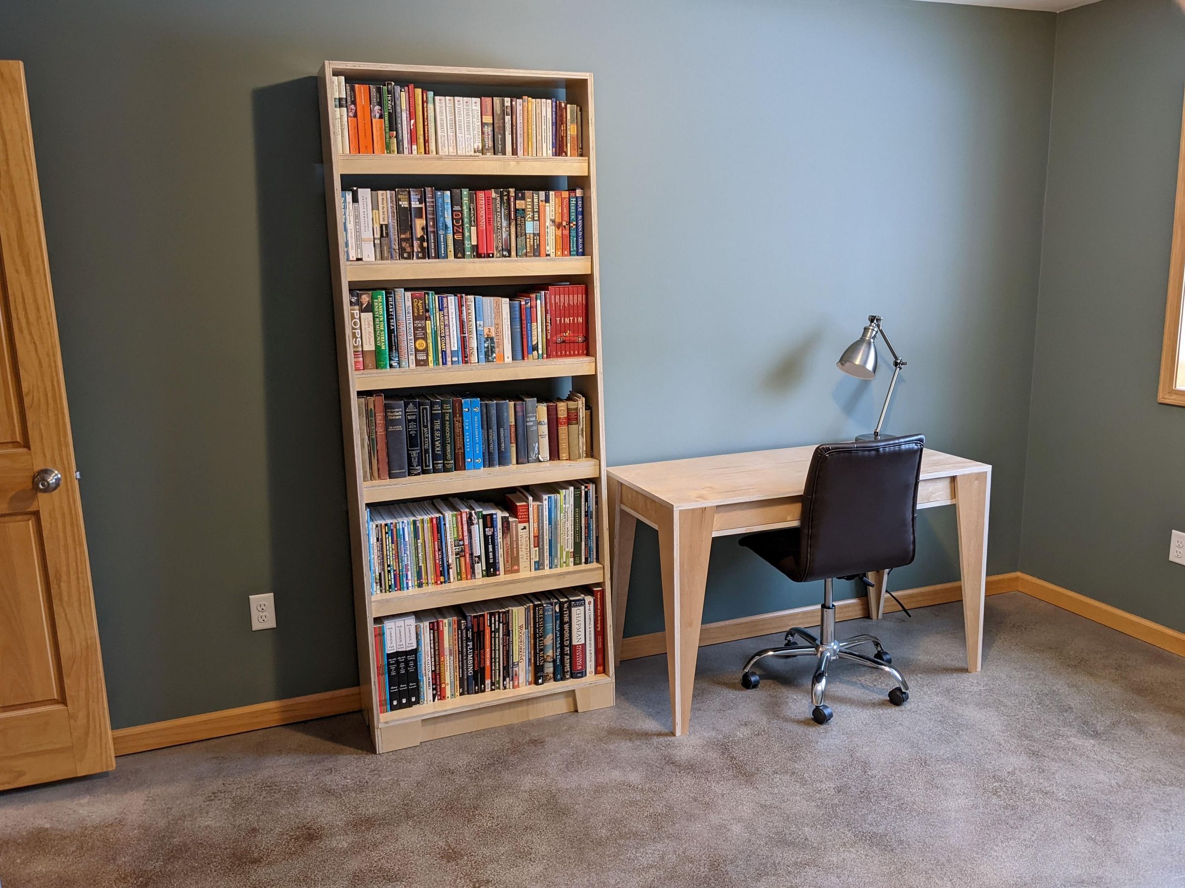 One-Sheet Plywood Angled Bookshelf (Midcentury Modern) : 15 Steps (with ...