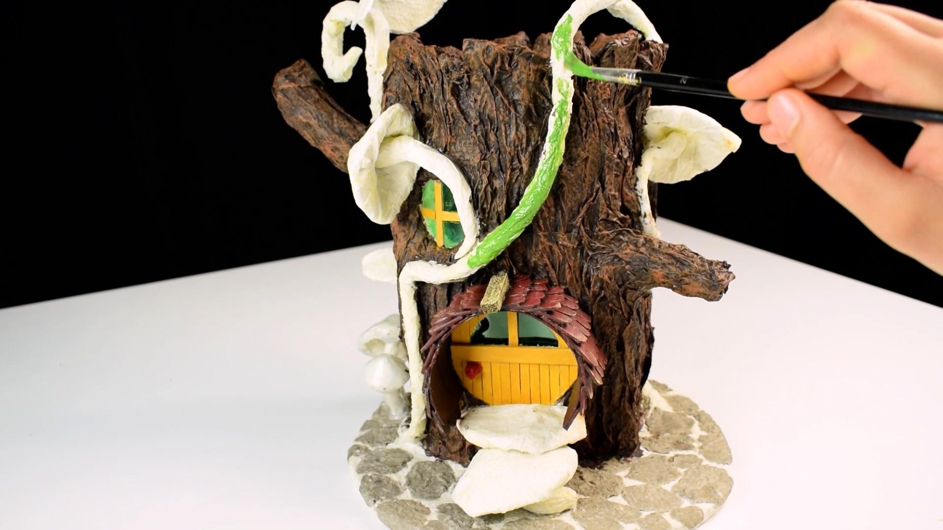 Paper Mache Fairy Garden Tree House : 15 Steps (with Pictures ...