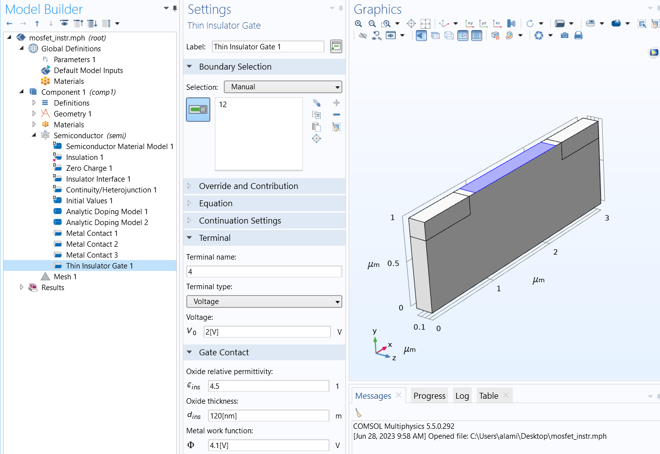 Mighty MOSFET Simulation in COMSOL - Visualizing Its Properties : 12 ...