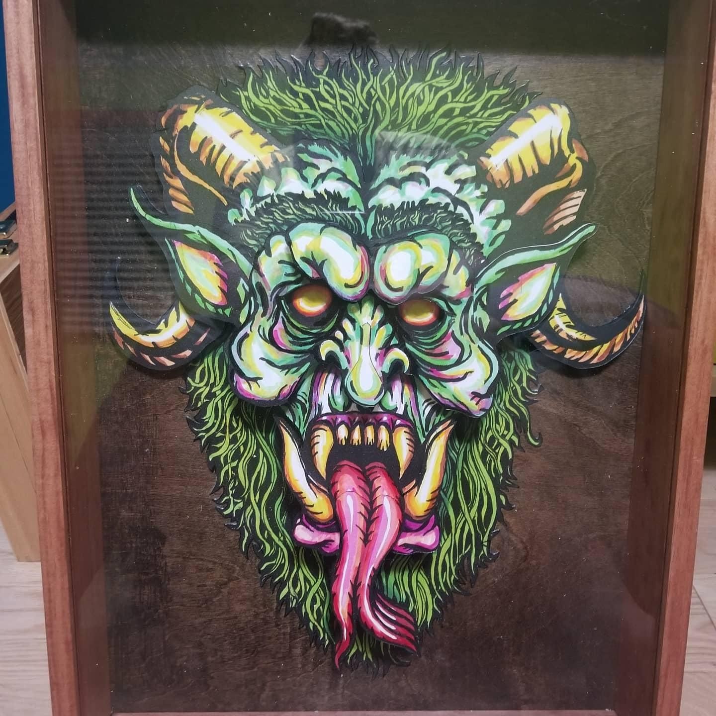 Make 3d Cardstock Picture Art Like This Krampus Face : 4 Steps ...