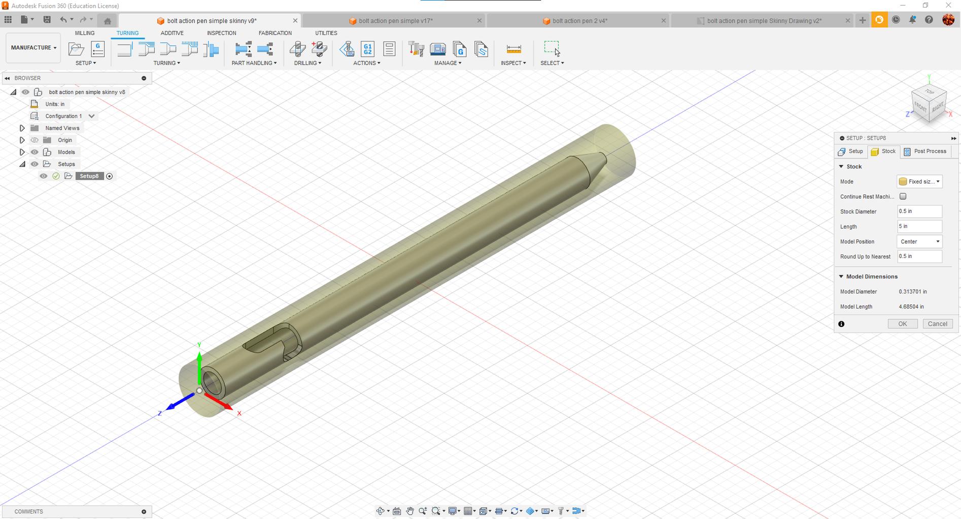 Cad Cam And Cnc A Bolt Action Pen 7 Steps With Pictures