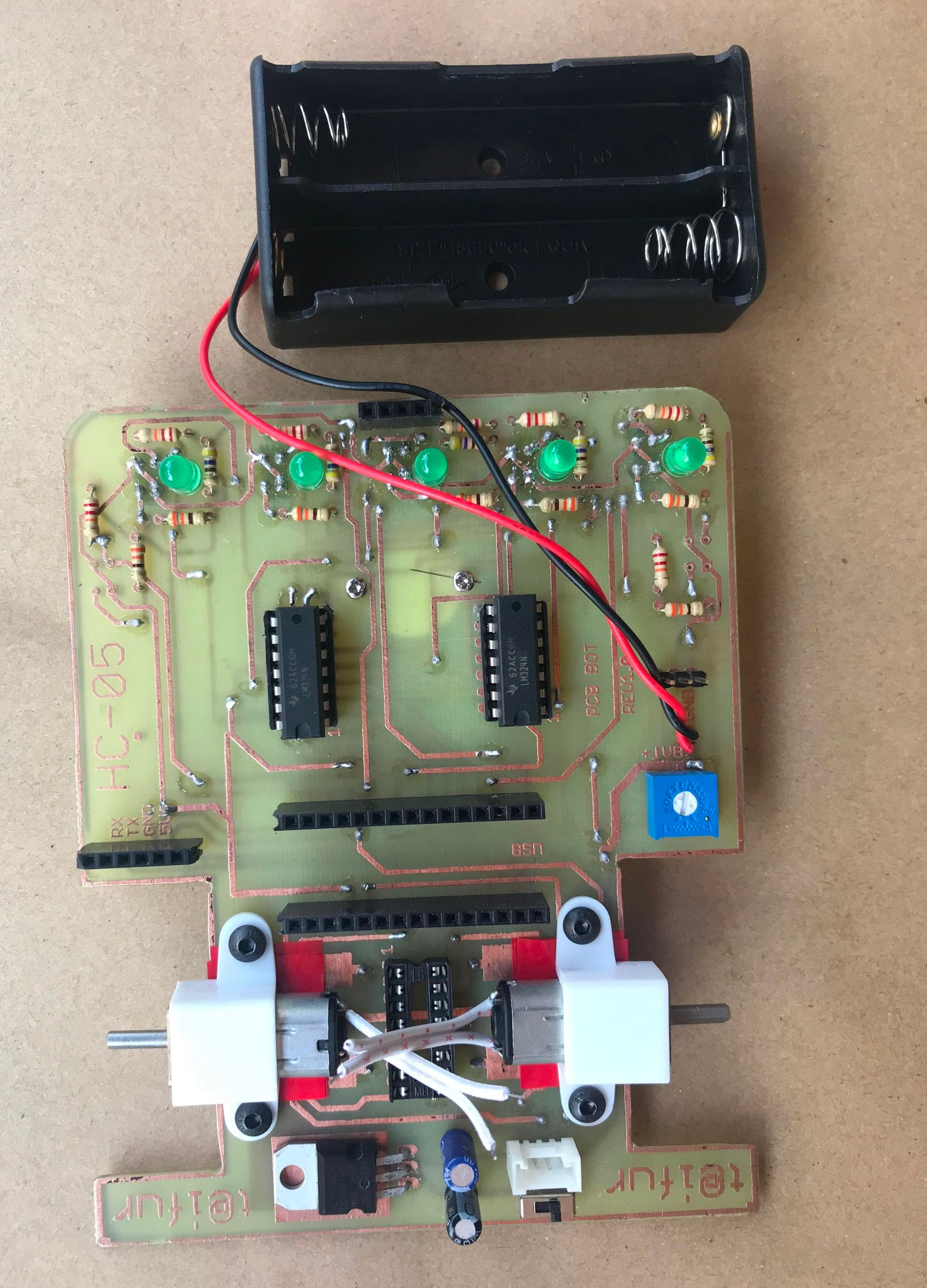 PCB BOT (Line Following, Obstacle Avoiding & Bluetooth Controlled Robot ...