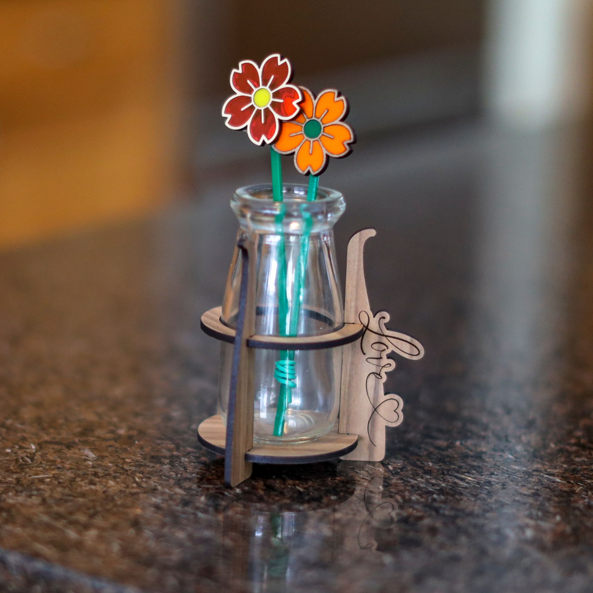 Laser Cut Acrylic & Wood Inlay Flowers Using Illustrator & Glowforge ...