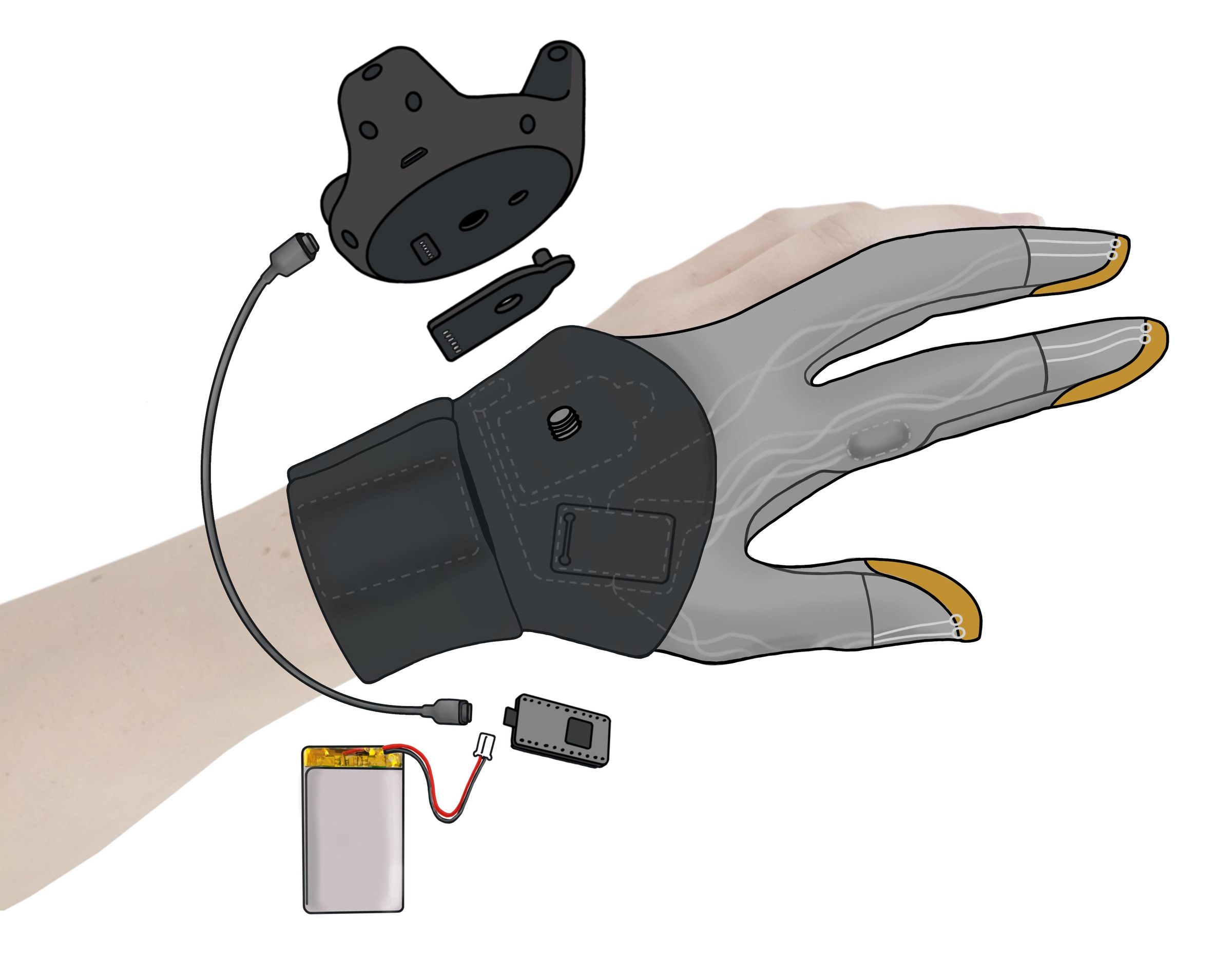 ‘HYBRID’ VR Data Gloves for Meta Quest + Vive Puck : 10 Steps (with ...