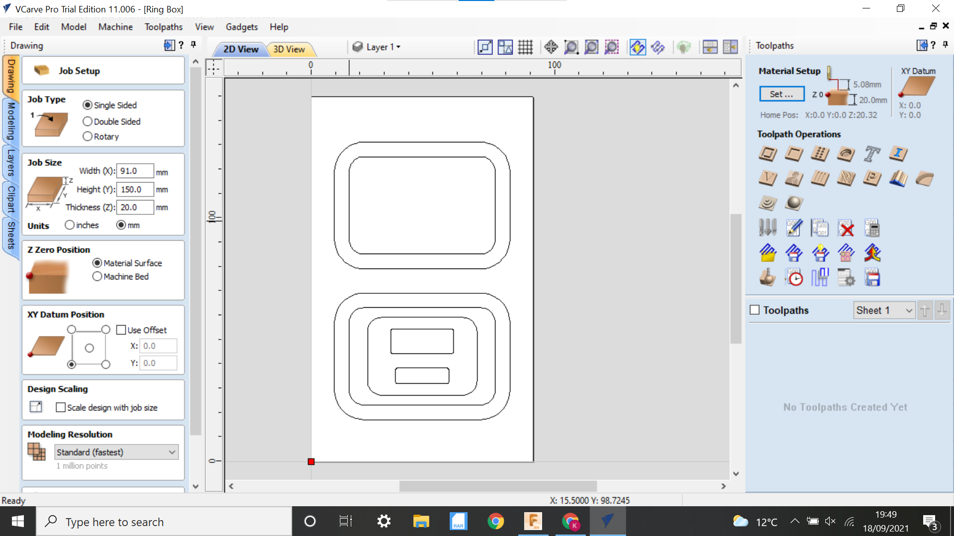 His and Her's Ebony/Titanium Wedding Rings With Laser Engraved Oak ...