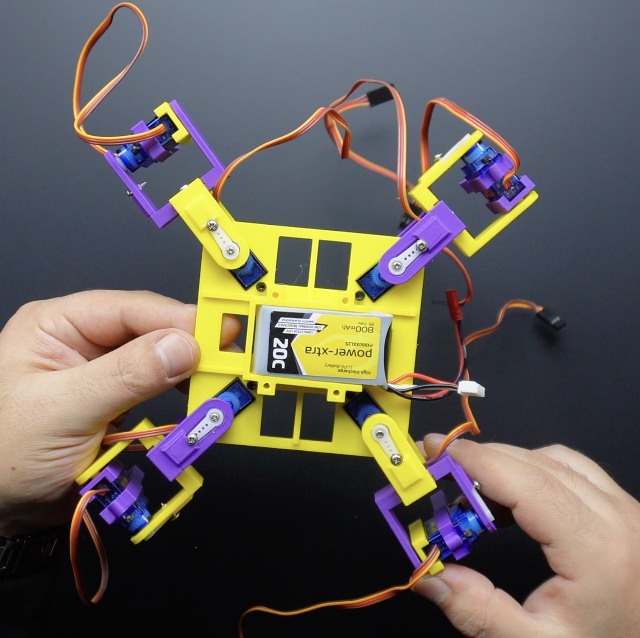 4-Legged Spider Robot With 3D Printed Parts (8 Servo Motors and an ...