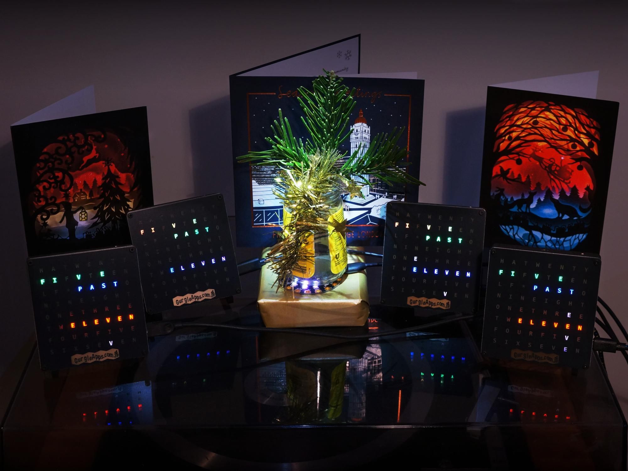 GurgleApps Word Clock V2 With Capacitive Touch, Ambient Light Sensor ...