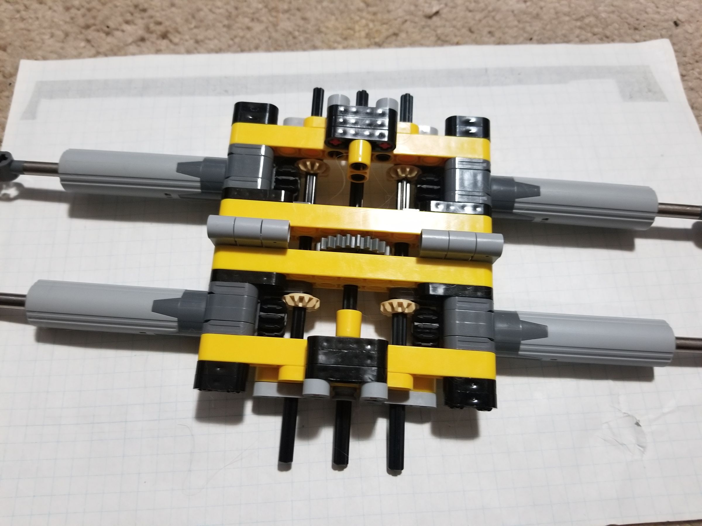 Lego Technic Back to Back Double Actuator Build : 9 Steps (with ...