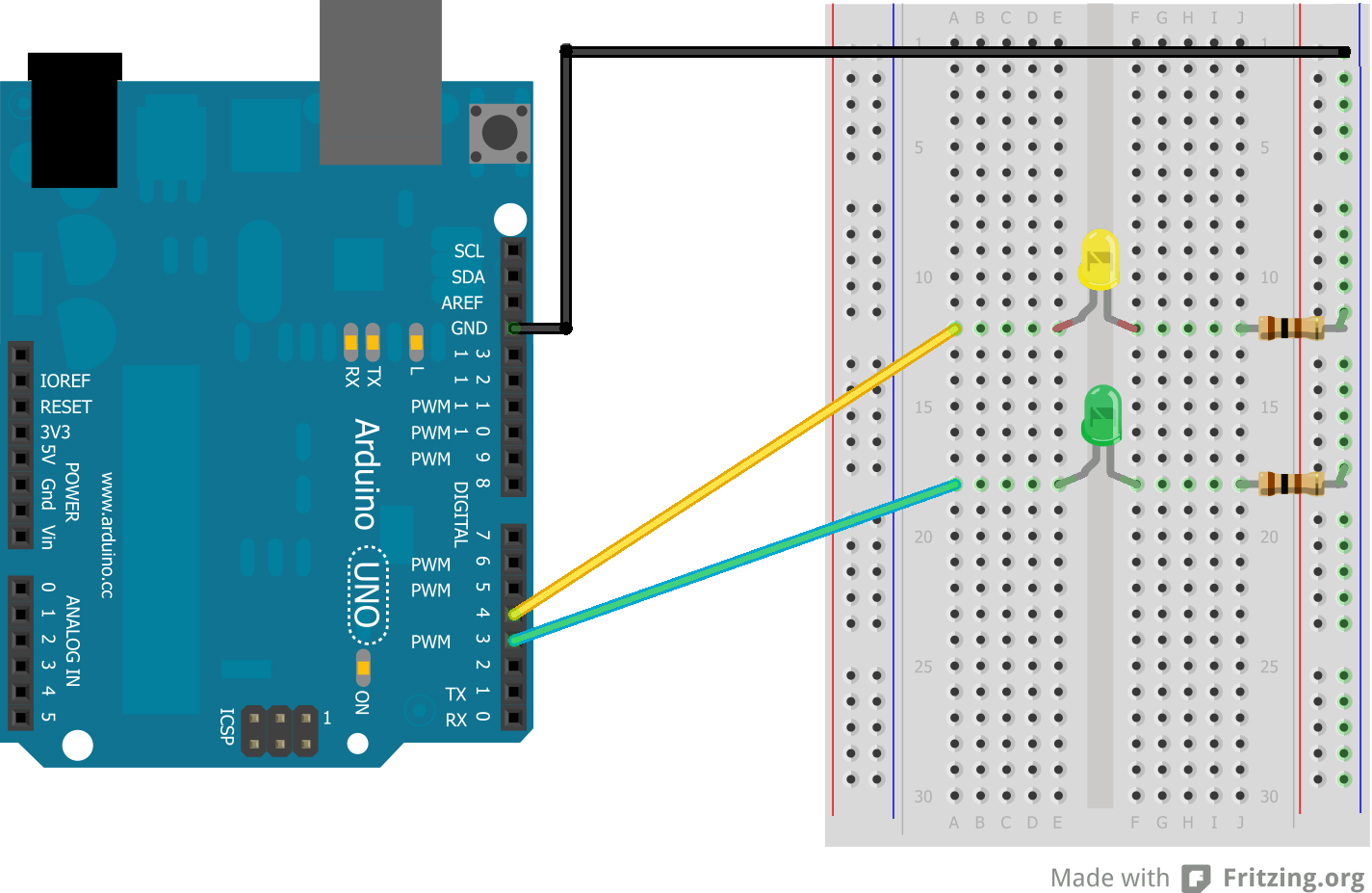 Arduino Street Traffic Light - Breadboard Edition : 13 Steps ...