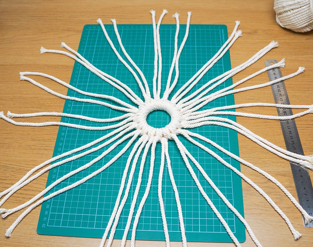 DIY Circular Macramé SUNBURST Ornament | Woven Rope & Fibre Mirror ...