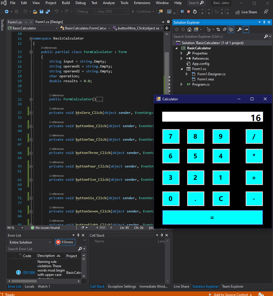 Creating a Calculator Visual Studio C# : 11 Steps - Instructables