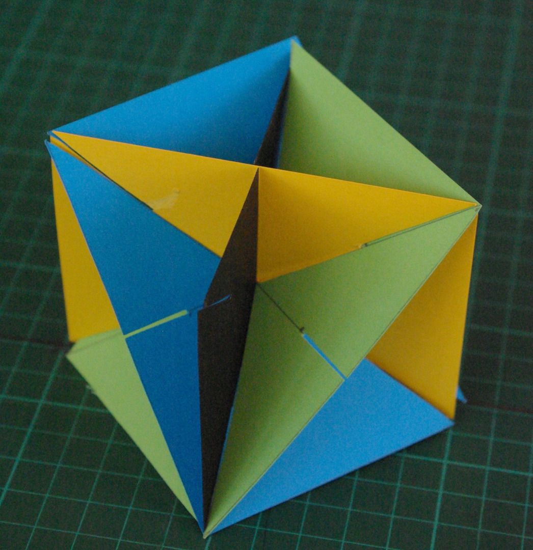 A Method for Making a Cardboard Cube Showing Its Six Diagonal Planes of ...