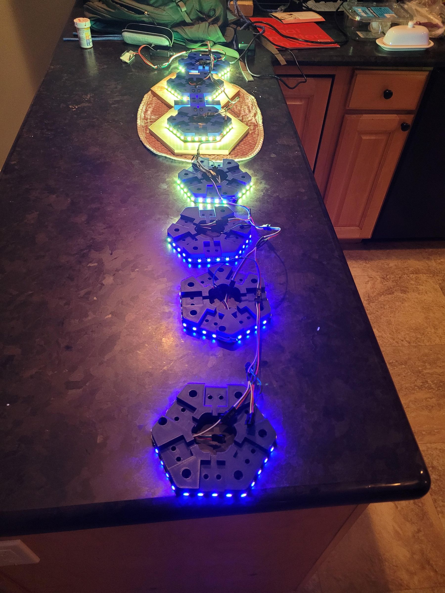 Wooden Hexagon Backlit Panels W/Animated LED Strips : 6 Steps (with ...