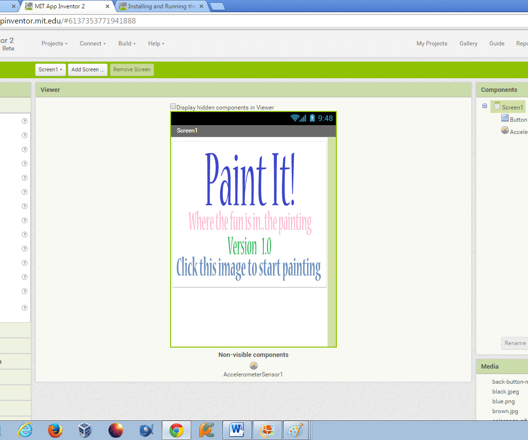 Android Development With App Inventor Tutorial 1 of 3 : Paint App : 4 ...
