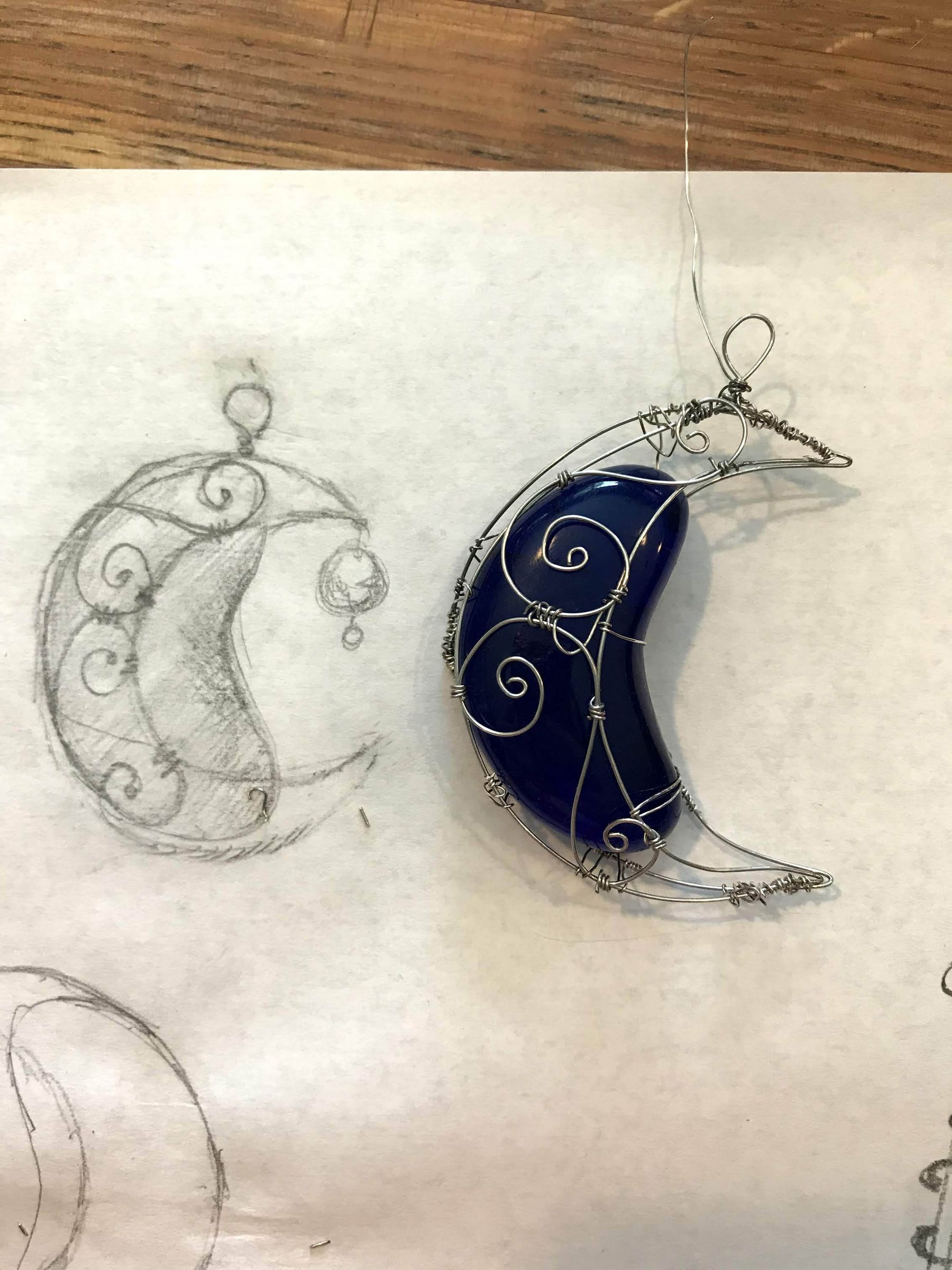How to Design (and Finish!) a Wire Wrapped Moon Pendant : 8 Steps (with ...