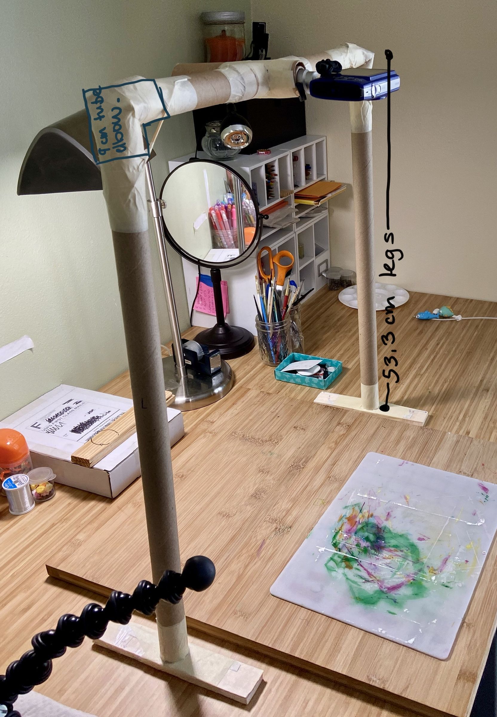 Overhead Camera Stand From Cardboard Tubes : 9 Steps (with Pictures ...