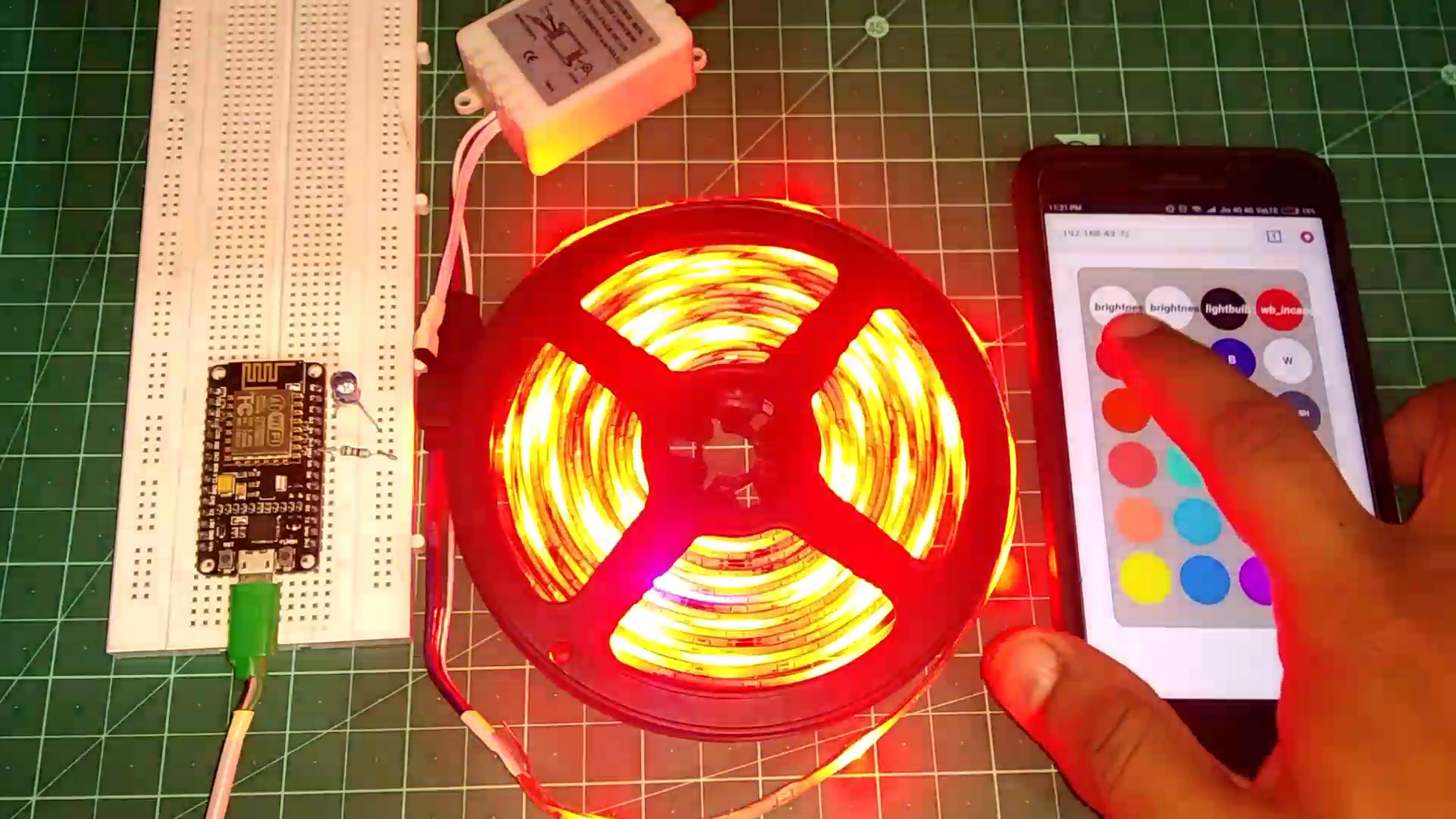 ESP 8266 Nodemcu RGB LED Strip Controlled by a Webserver Remote : 4 ...