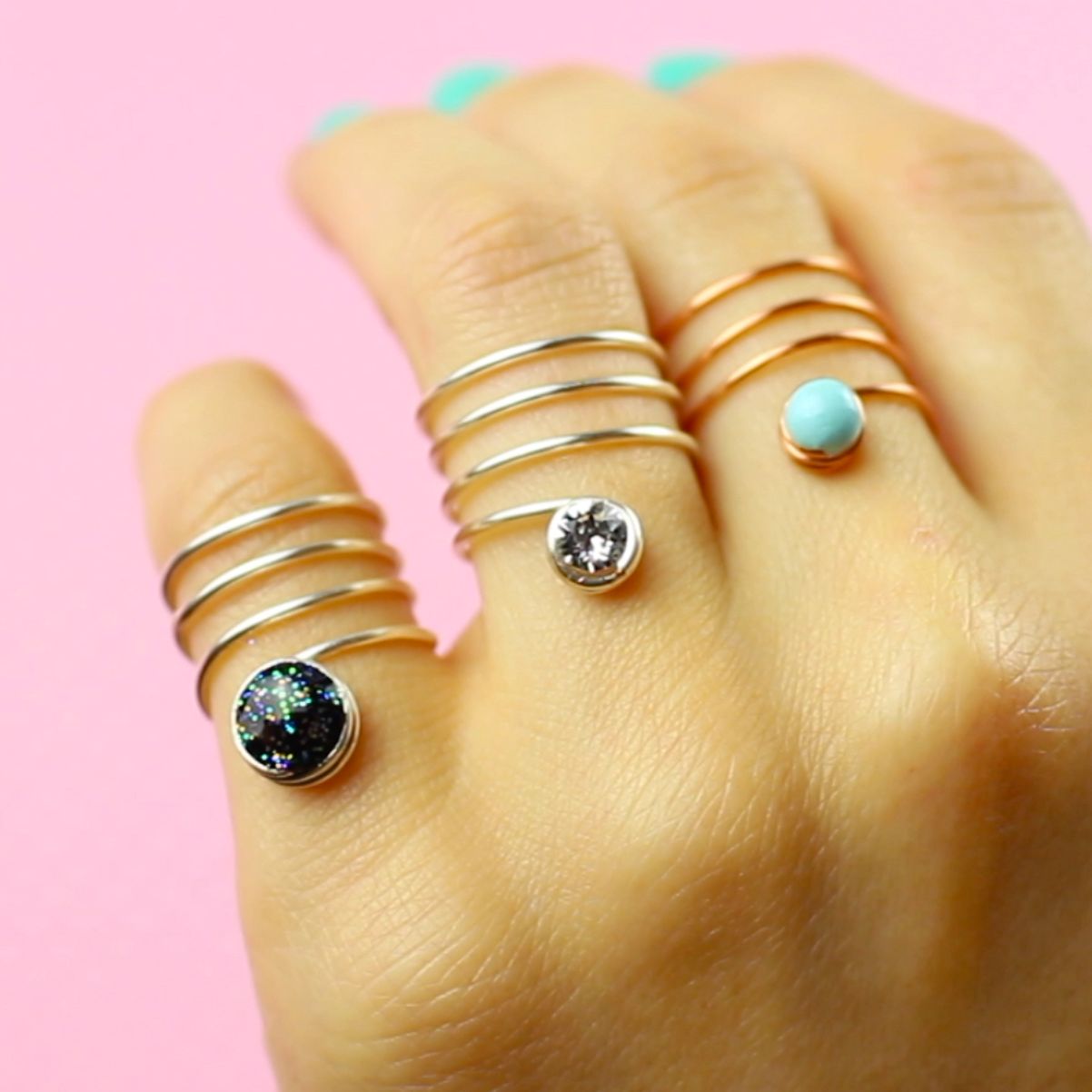 DIY Rings - Galaxy, Diamond, Opal.. No Tools! : 6 Steps (with Pictures ...