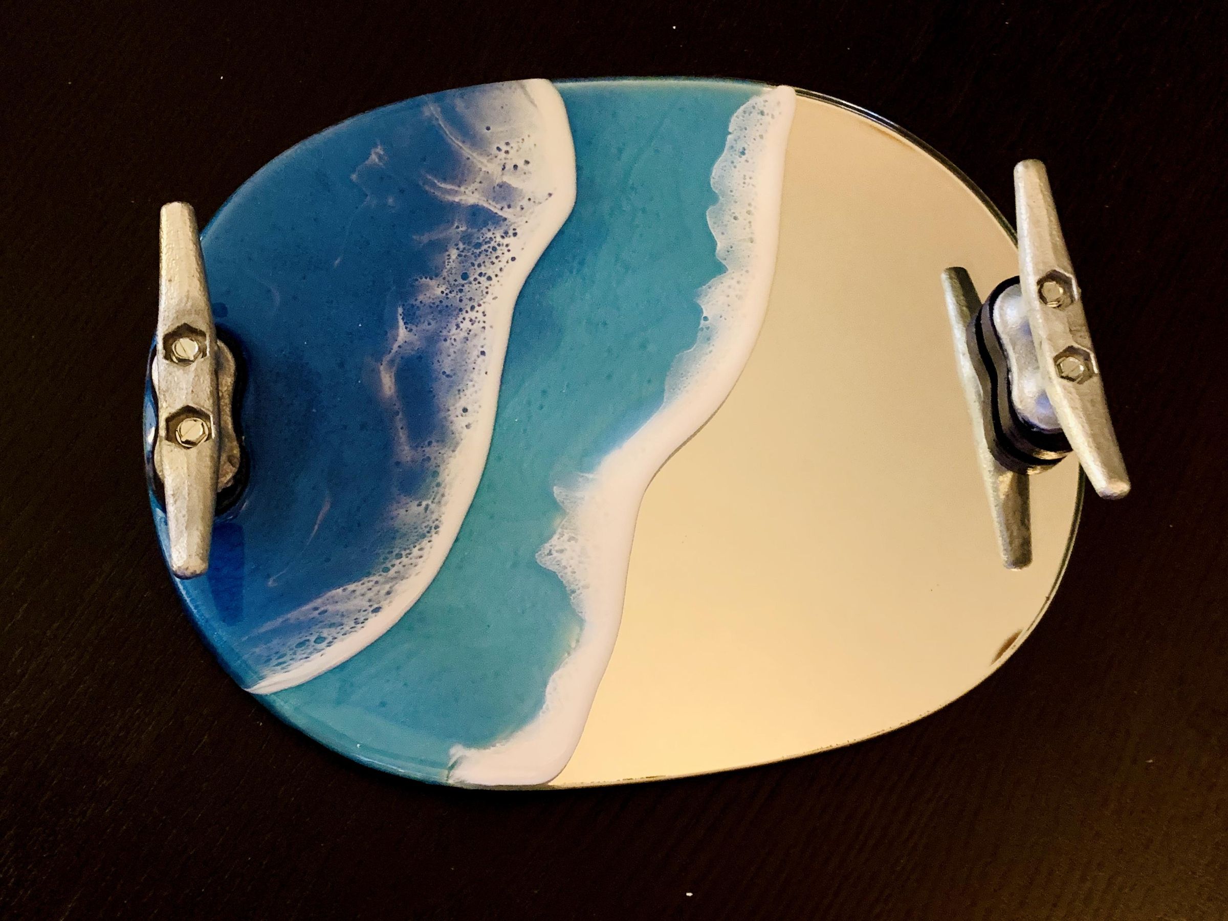 Resin Ocean Mirror Tray With Dock Cleat Handles! : 6 Steps (with ...