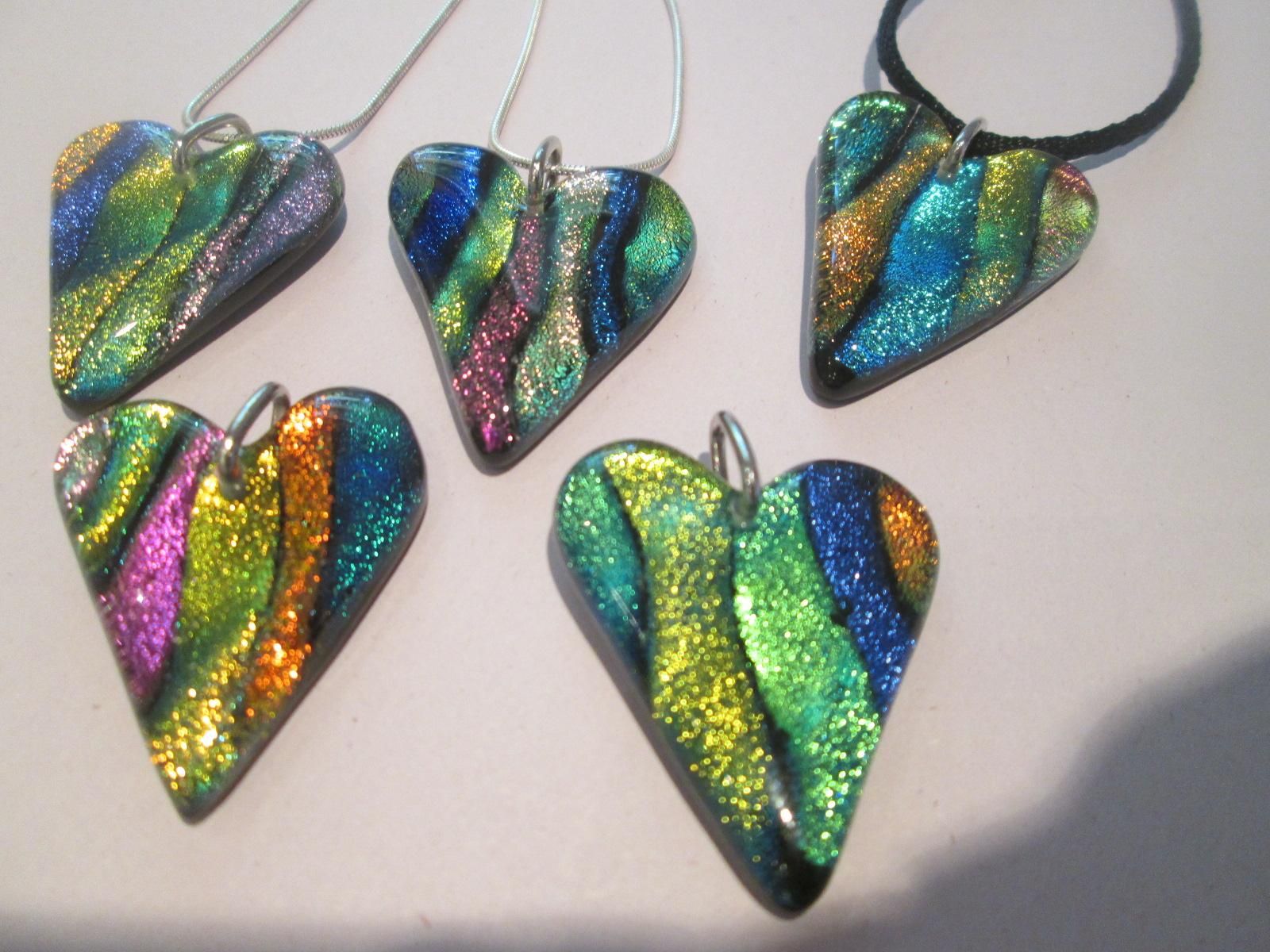 Fused Glass "Wavy" Dichroic Heart Pendants : 9 Steps (with Pictures ...