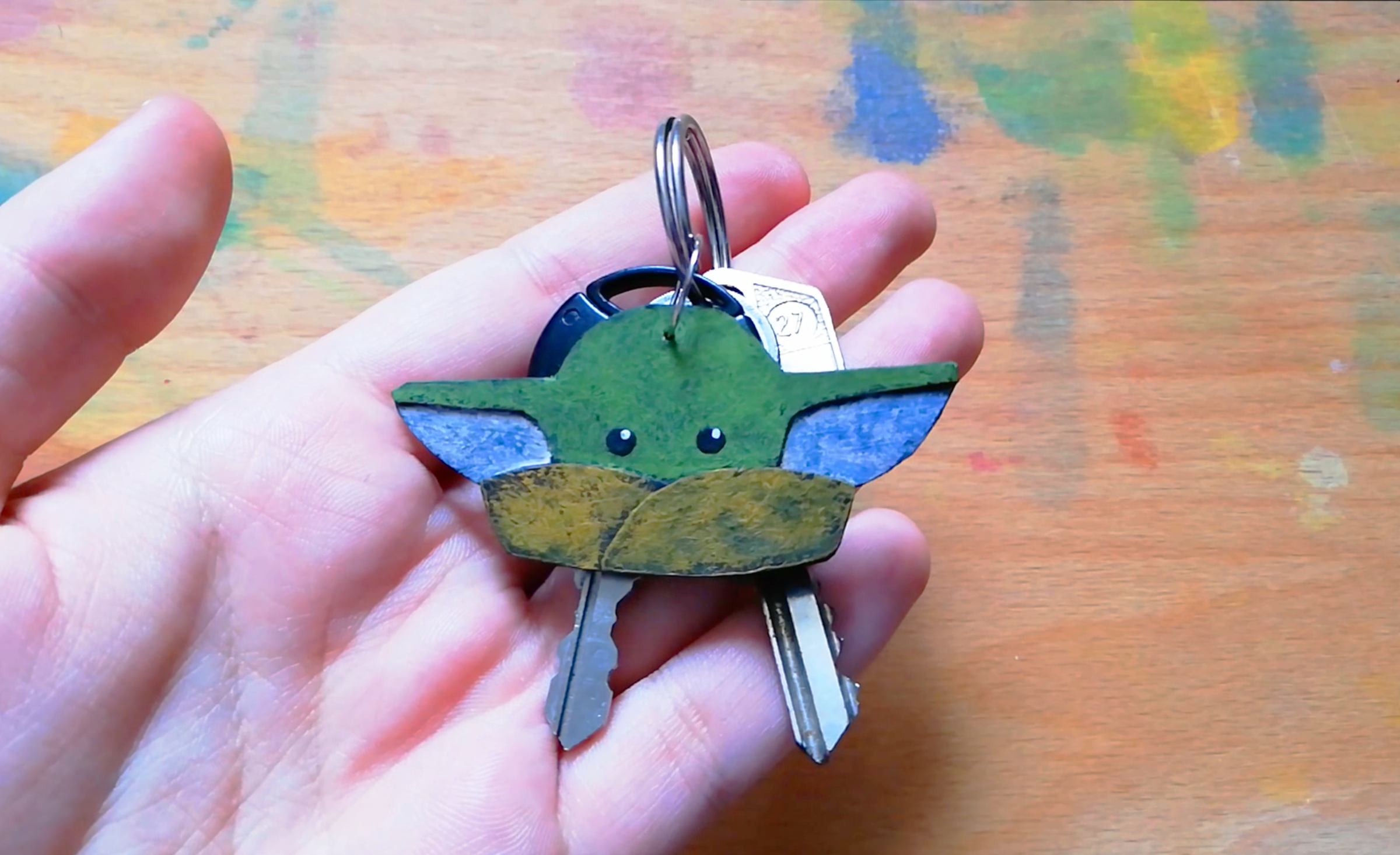 Baby Yoda Cardboard Keychain : 6 Steps (with Pictures) - Instructables
