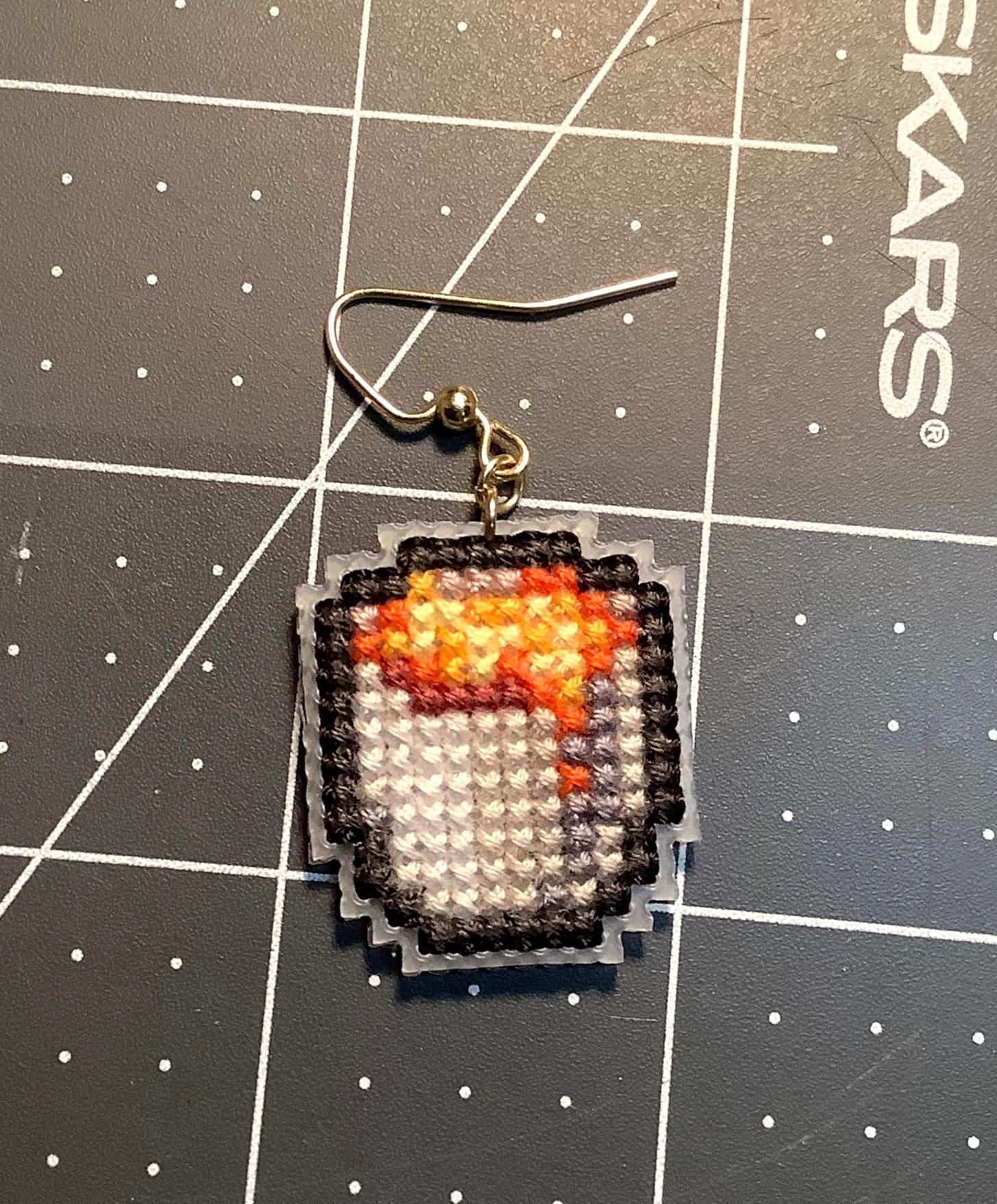 Cross-Stitch Minecraft Earrings (Double Sided) (WITH PATTERN) : 8 Steps ...