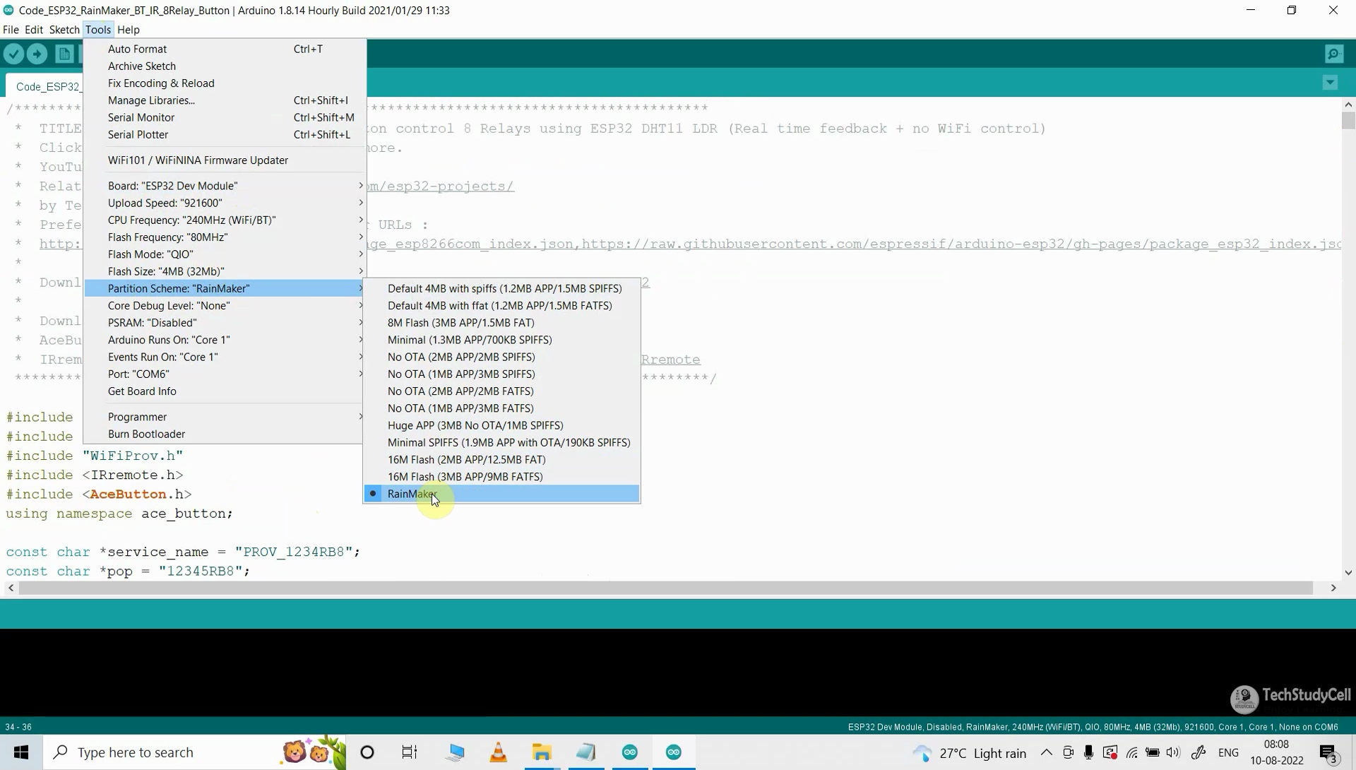 ESP RainMaker IoT Project With Google Alexa Bluetooth IR Using ESP32 ...
