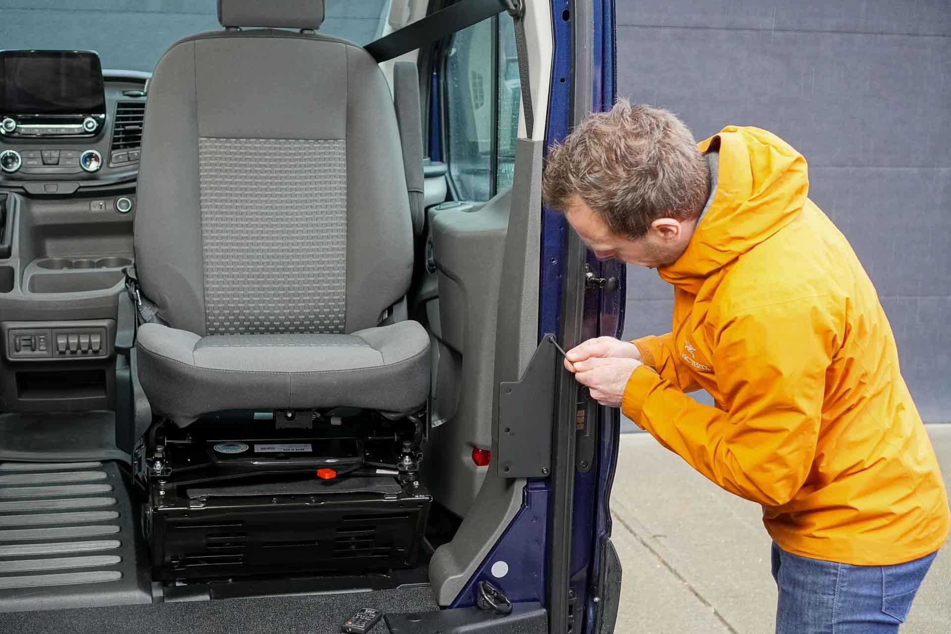 Modular Table to Passenger/Driver Seat of a Ford Transit Camper Van ...