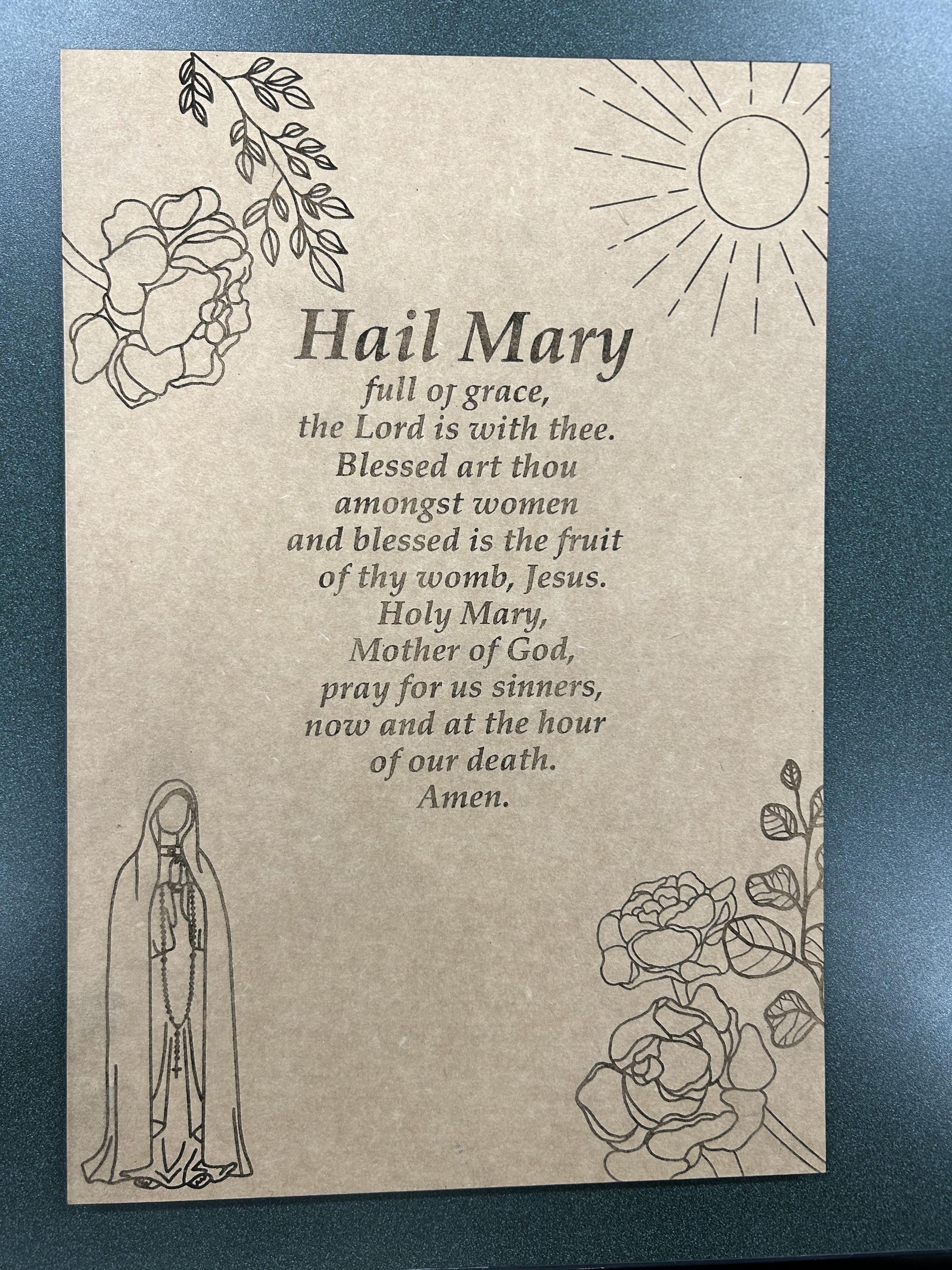 Laser Cut Hail Mary Prayer Wooden Sign : 6 Steps - Instructables