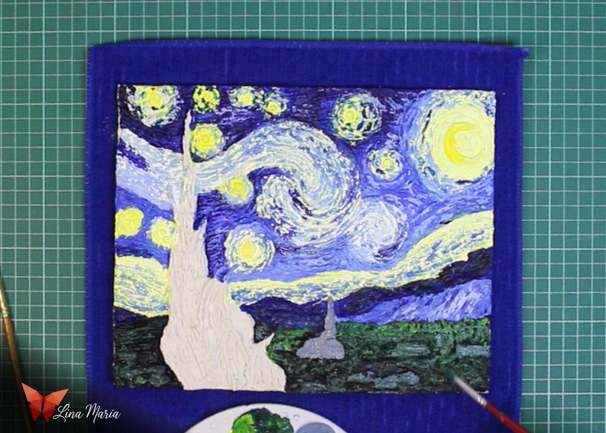 DIY Relief Painting - Starry Night : 25 Steps (with Pictures ...