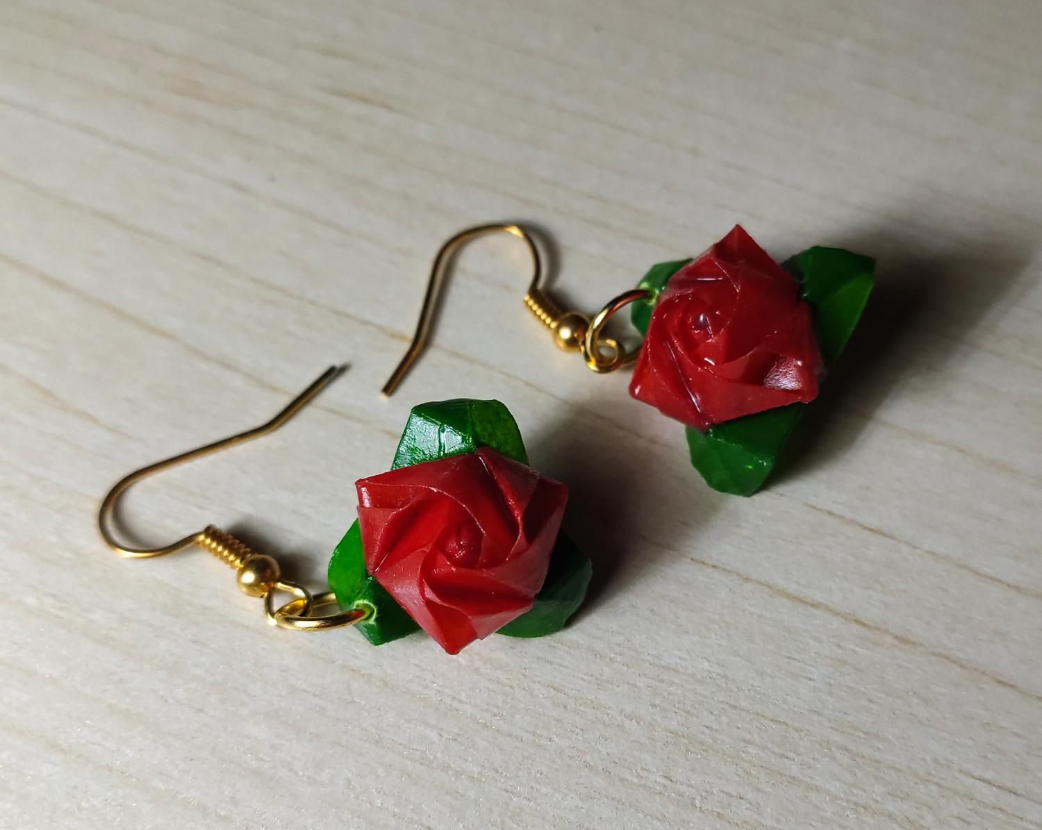 Mini Origami Rose Earrings : 9 Steps (with Pictures) - Instructables