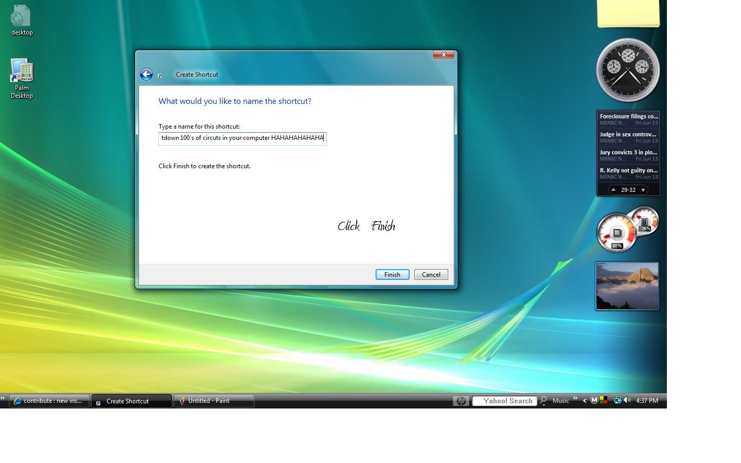 How to Shutdown Your Computer Using a Cool Desktop Icon (Windows Vista) : 4 Steps - Instructables