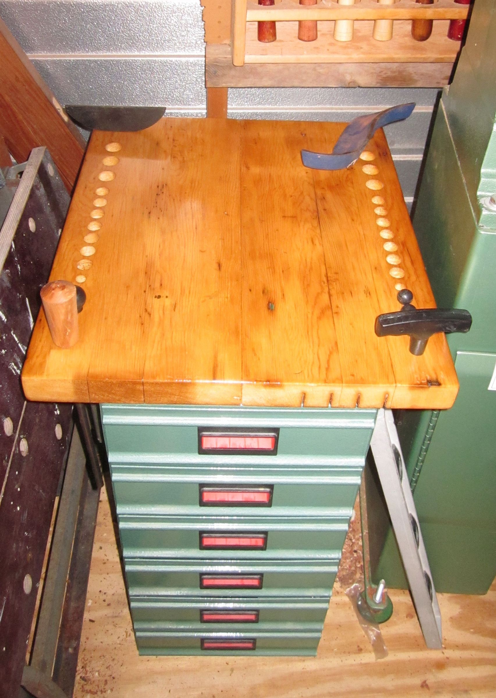 Building a Wood Lathe Work Bench With Drawers Using Recycled Vintage ...