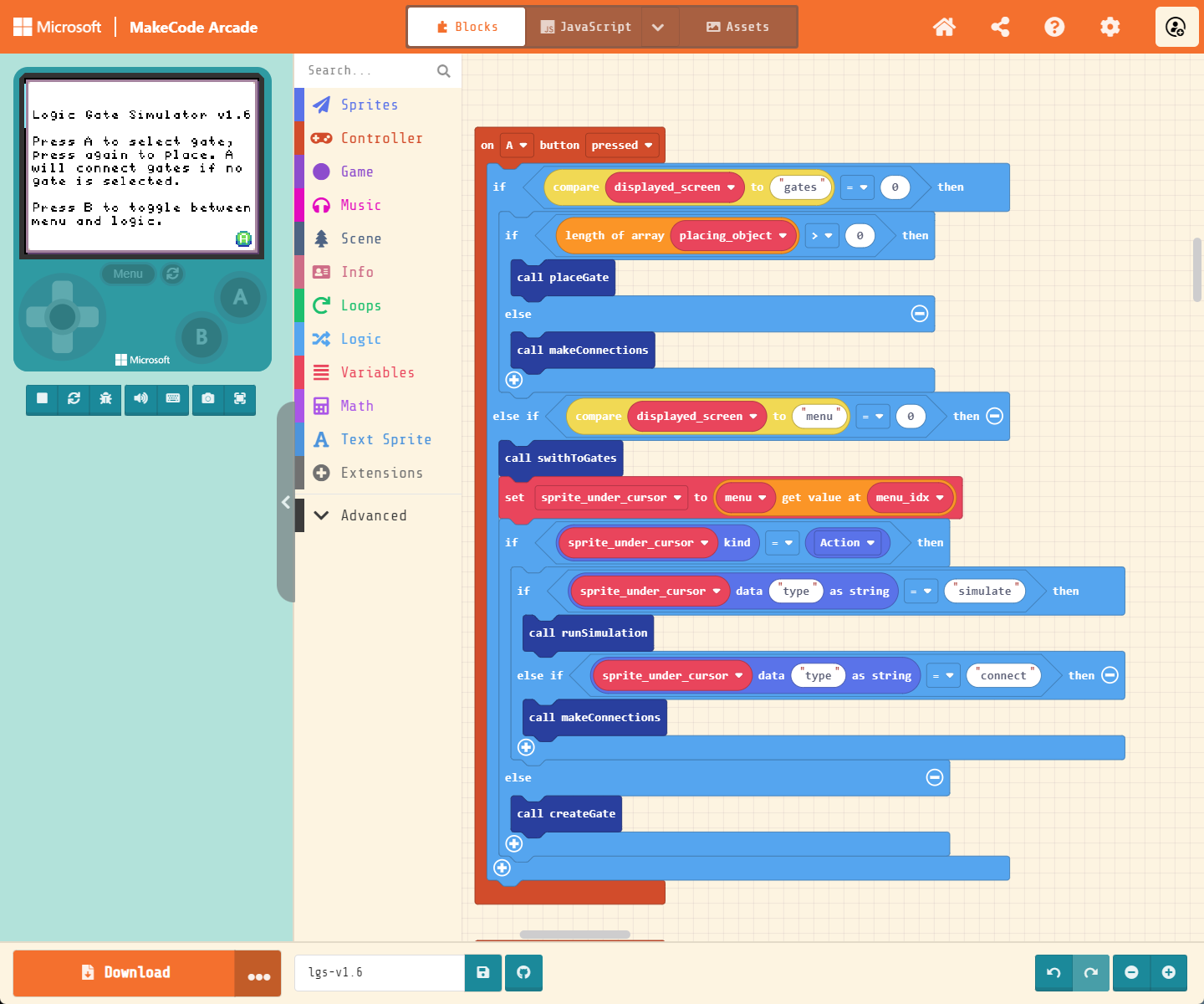 Logic Gate Simulator on Kitronik ARCADE for Micro:bit in MakeCode ...