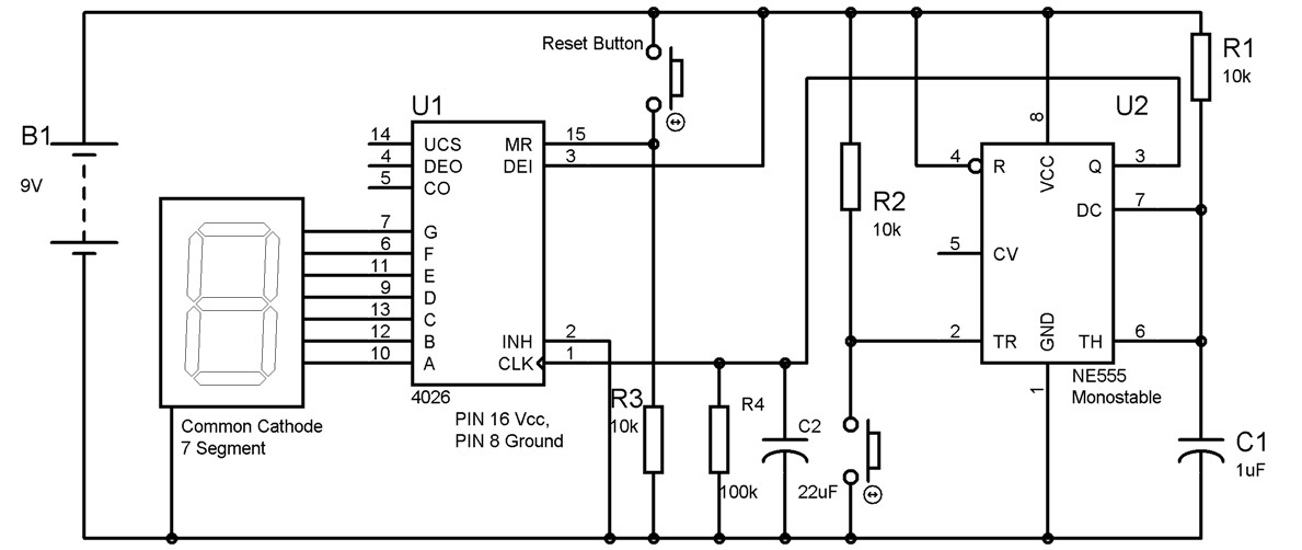 DECADE COUNTER USING NE555 AND CD4026 : 4 Steps - Instructables