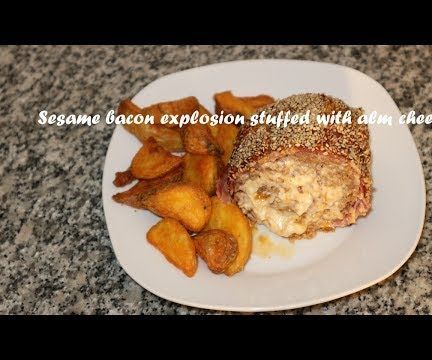 Sesame Bacon Explosion Stuffed With Alm Cheese Recipe (with Pictures ...