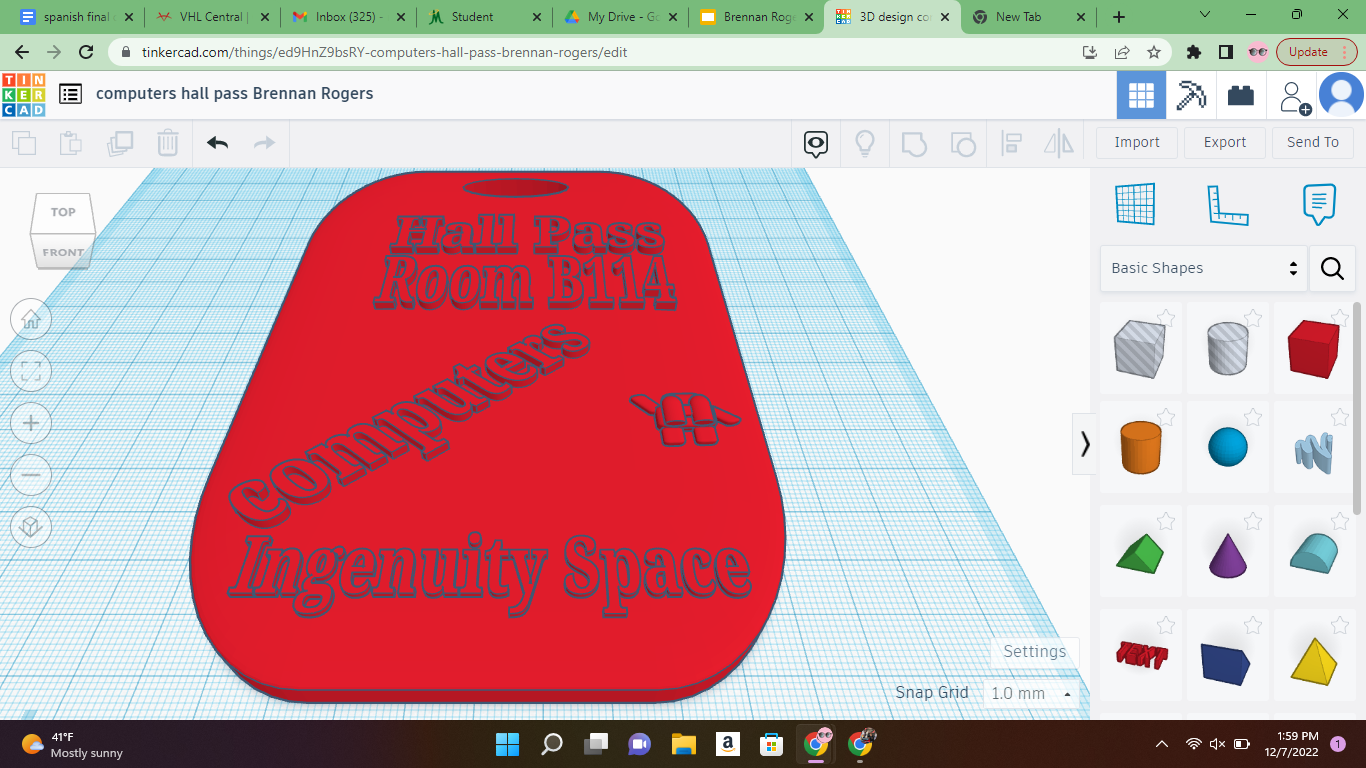 3d Printed Hall Pass - Instructables