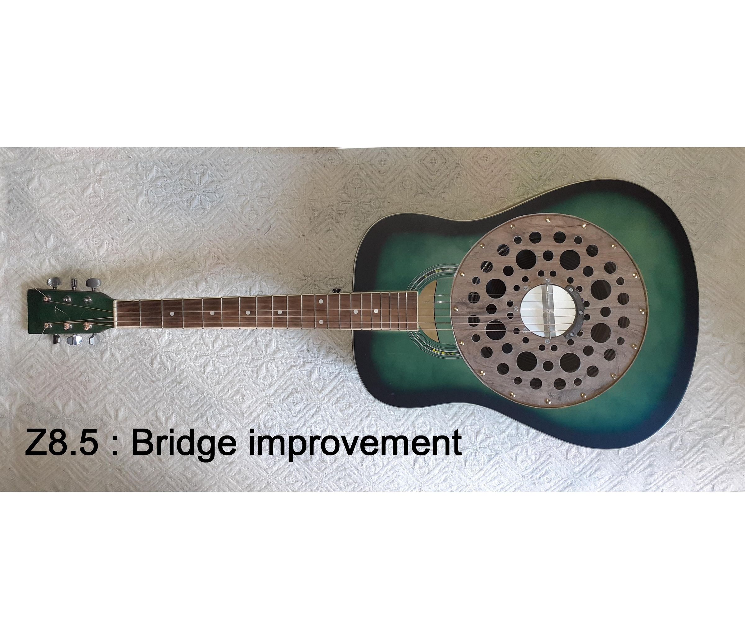Z8.5 Model = Bridge on Loudspeaker Resonator Guitar Z8.4 Improvement ...