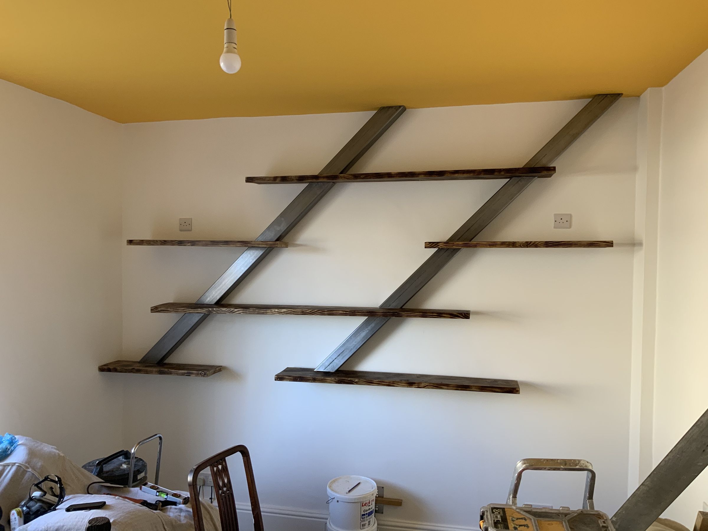 Floating Shelves Using Box Section and Scaffold Planks : 6 Steps (with ...