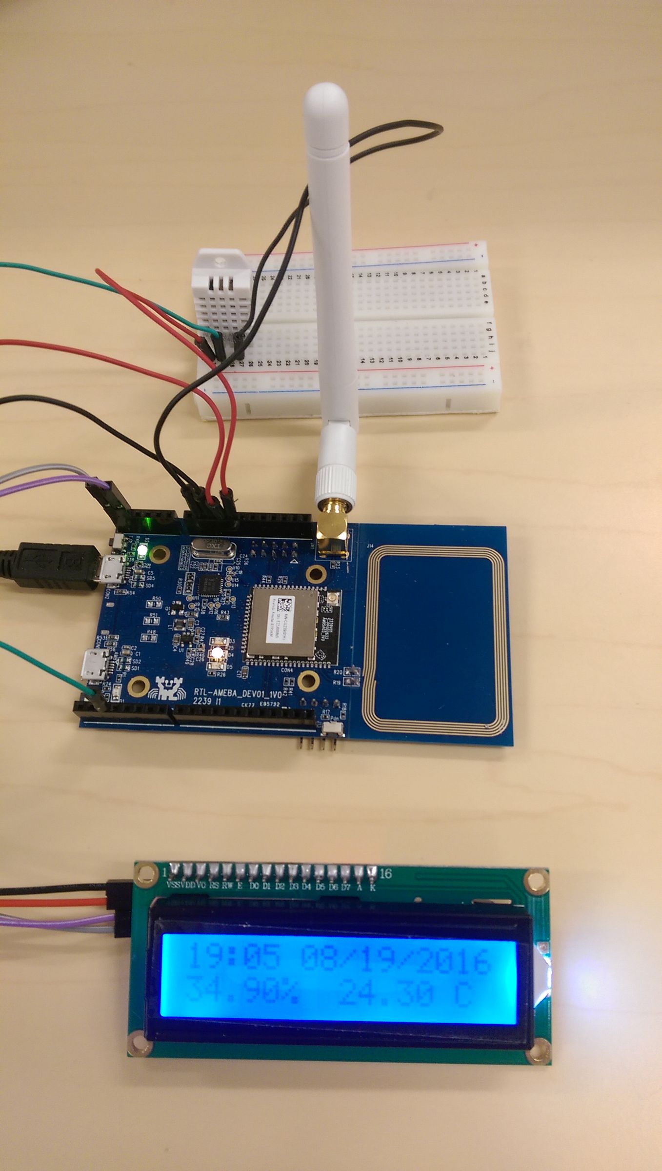 Ameba Arduino Calendar With Humidity and Temperature : 4 Steps ...
