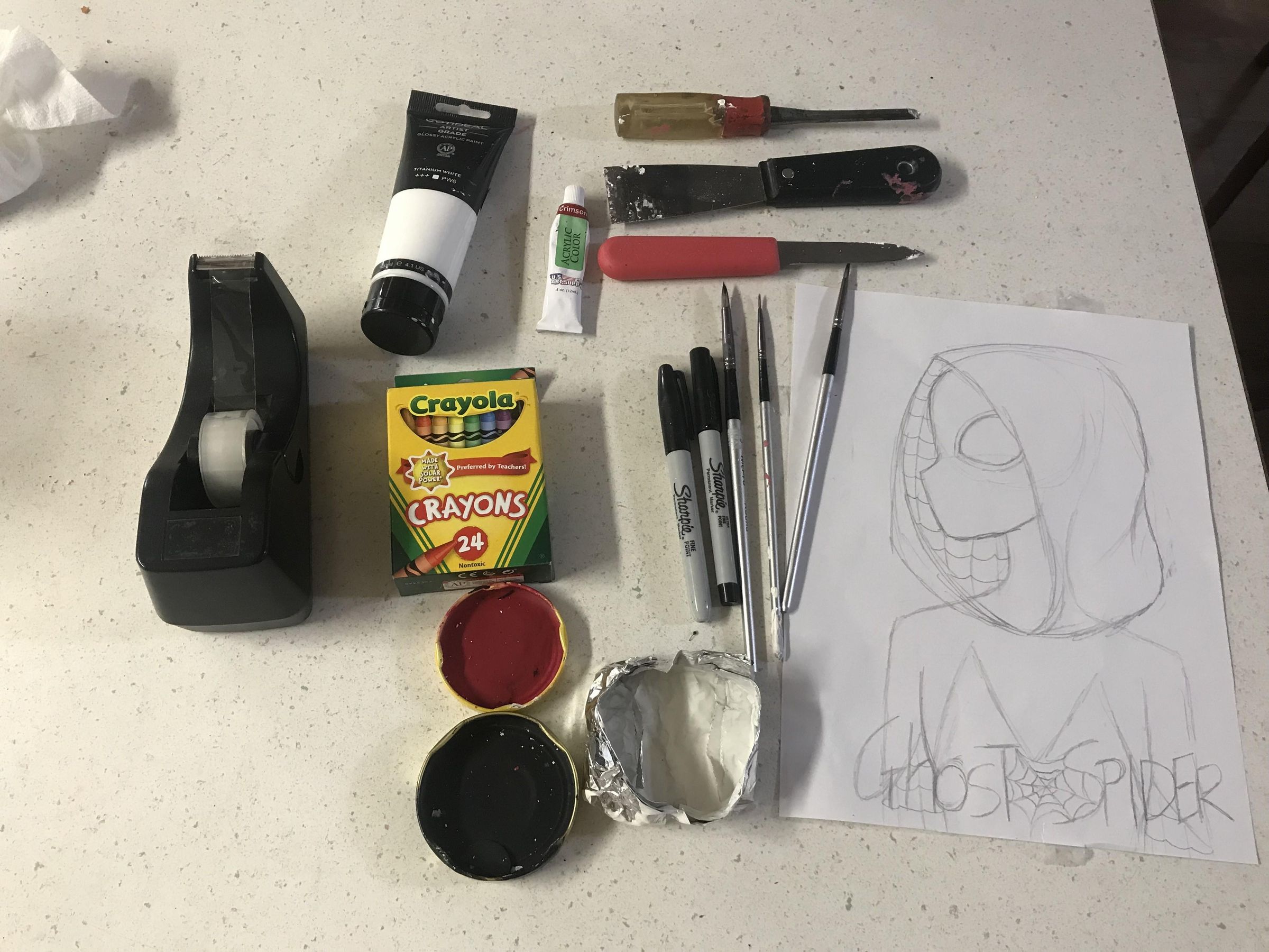 Crayon Ghost Spider Portrait : 8 Steps - Instructables