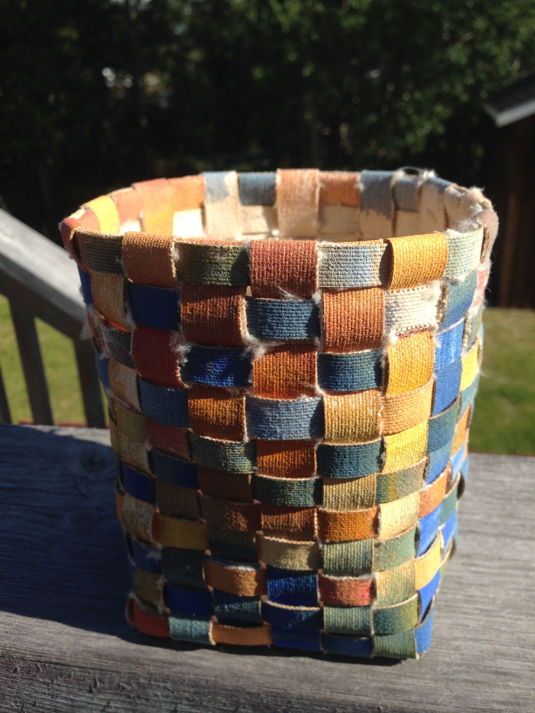 Painted Canvas Strip Basket : 9 Steps (with Pictures) - Instructables